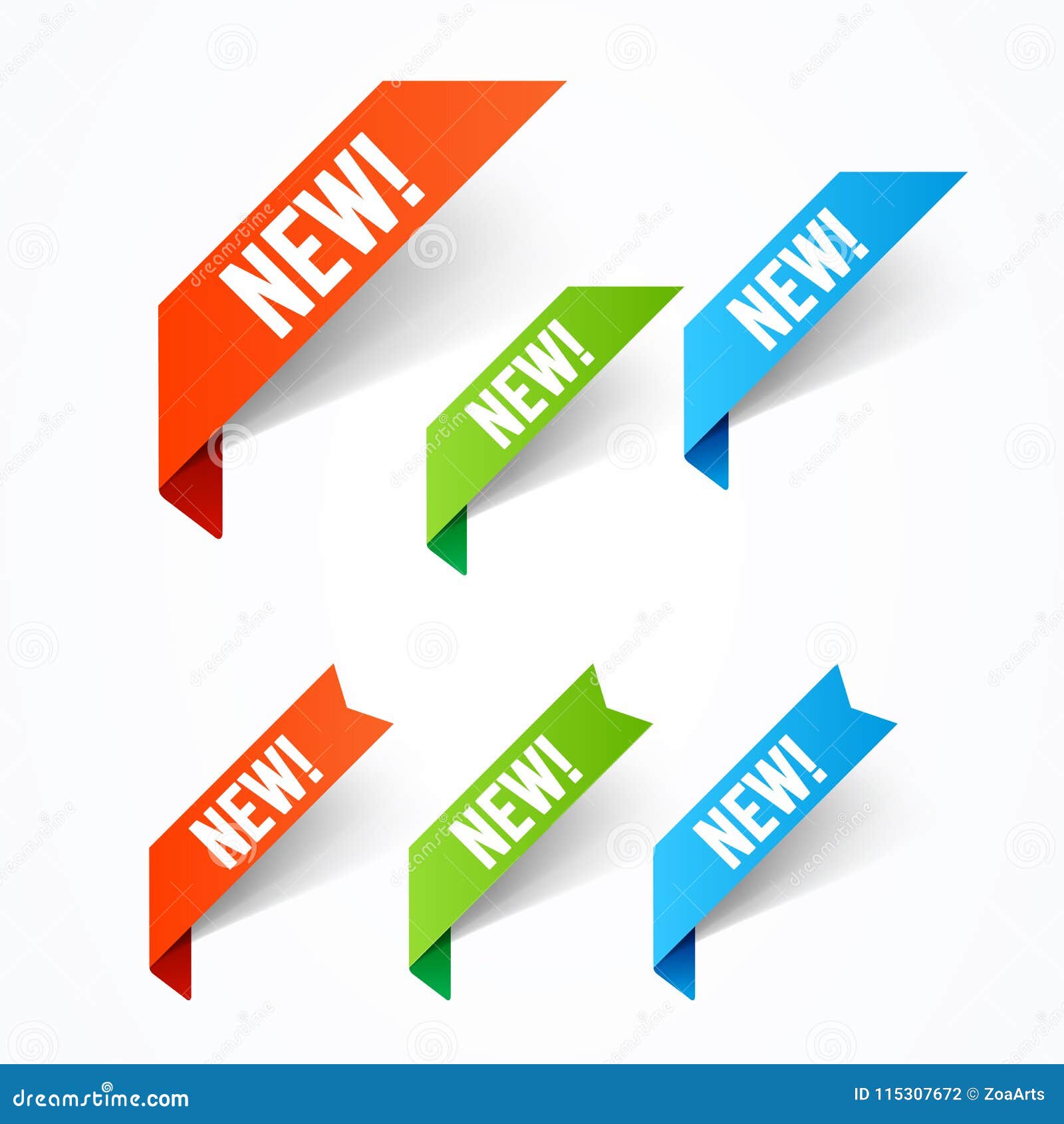 Vector Illustration New Label Sign for Corner in Different Shapes and ...