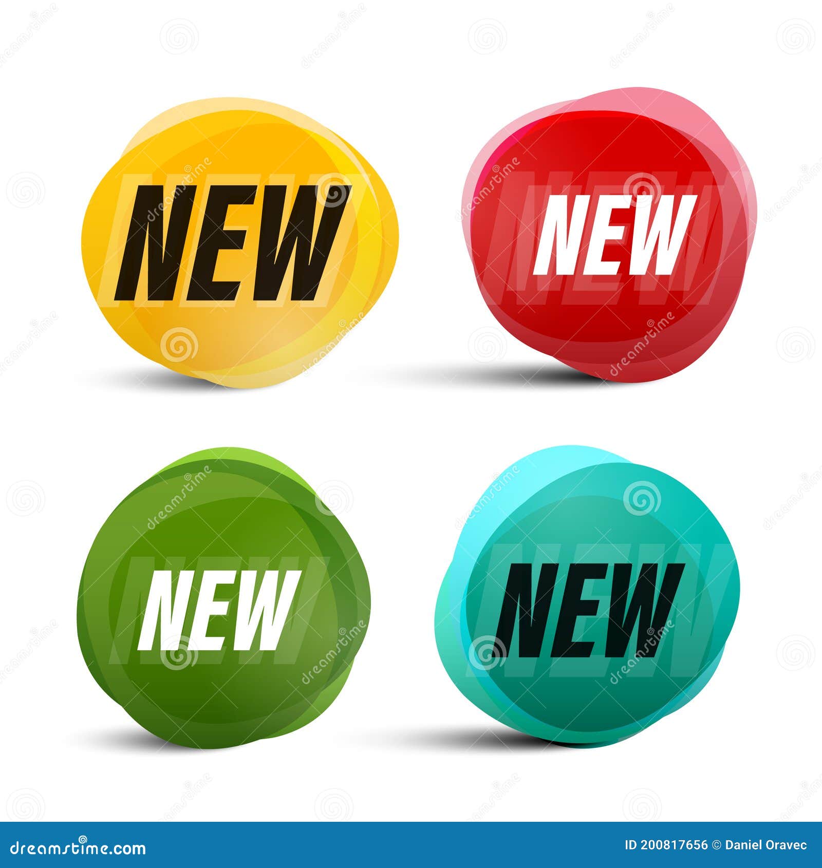 New Labels Isolated on White Background Stock Vector - Illustration of ...