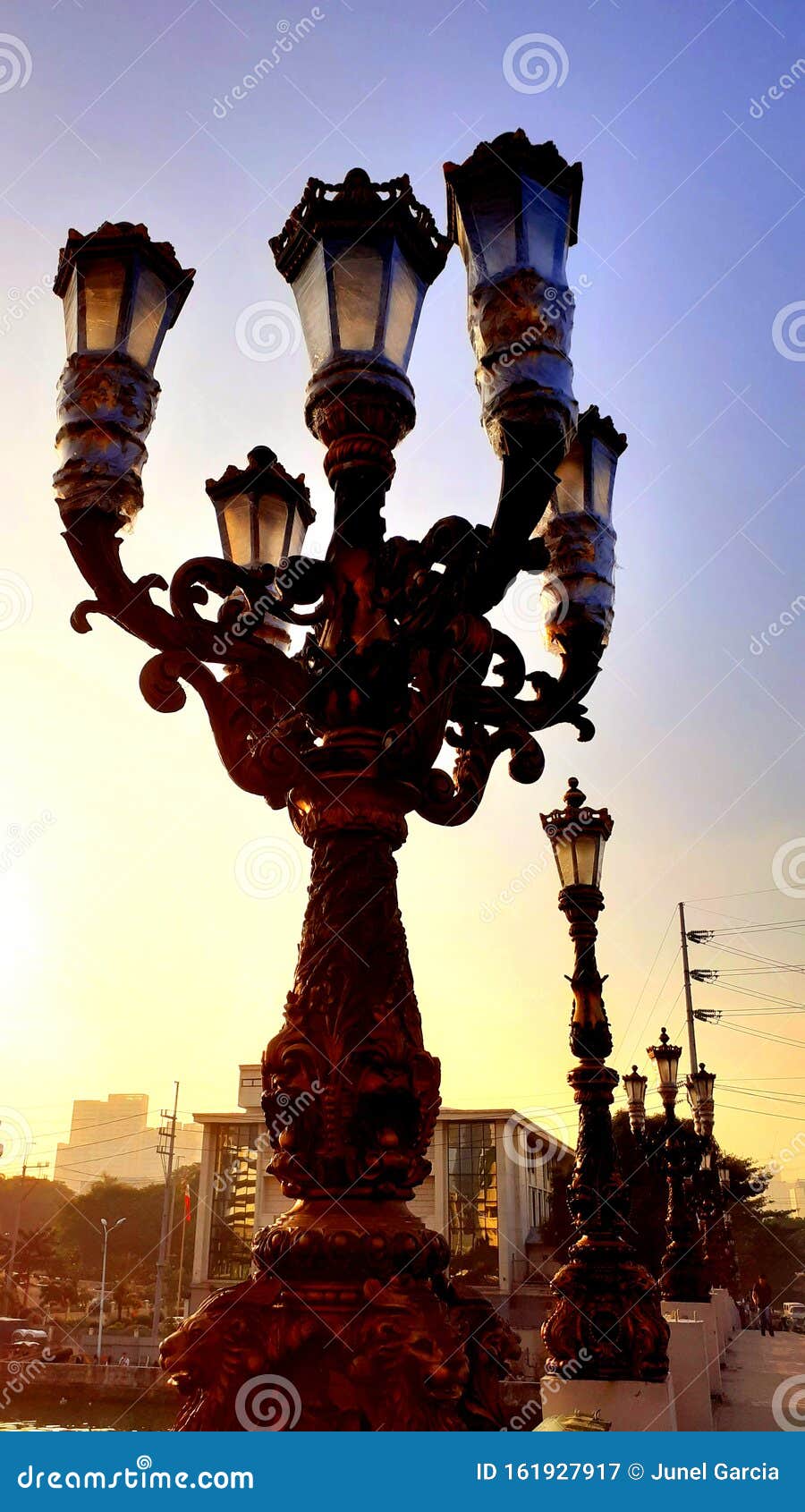 New Lamp Posts of Jones Bridge, Manila Philippines Stock Image - Image ...