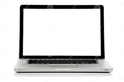 New Laptop with White Screen Front View. Stock Photo - Image of digital ...