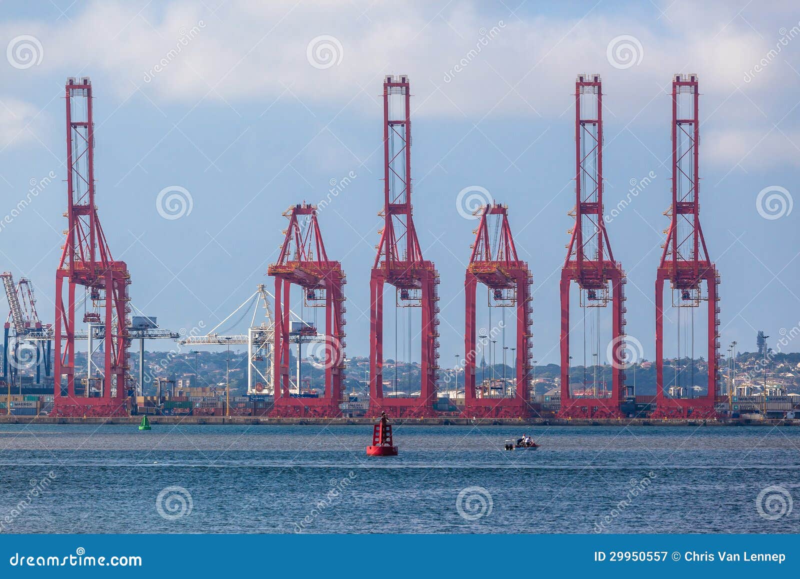 Container Cranes Red Harbor Editorial Photography - Image of wharf ...