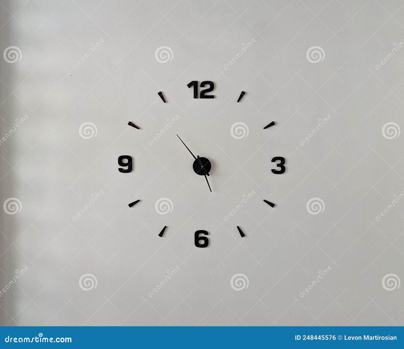 New and Large Dial Clock Built into the Wall. Stock Photo - Image of ...