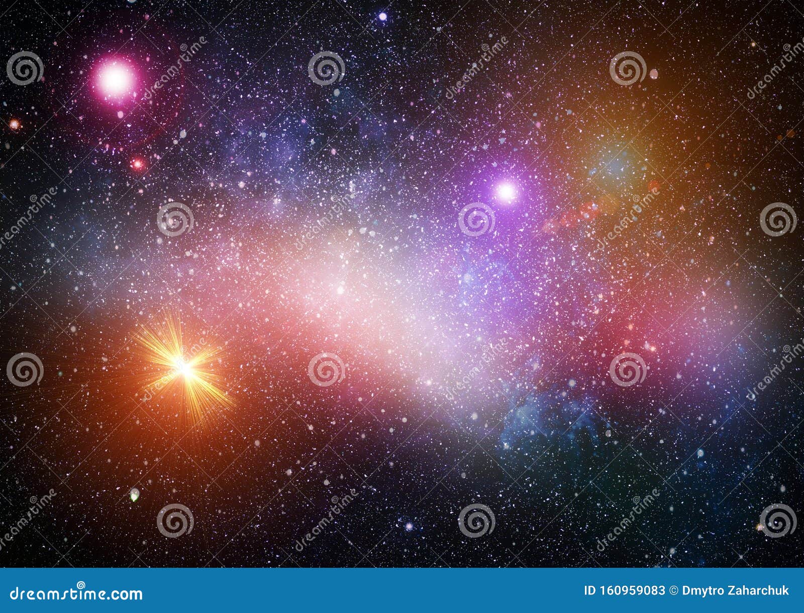 New Large Panoramic Looking into Deep Space. Dark Night Sky Full of ...