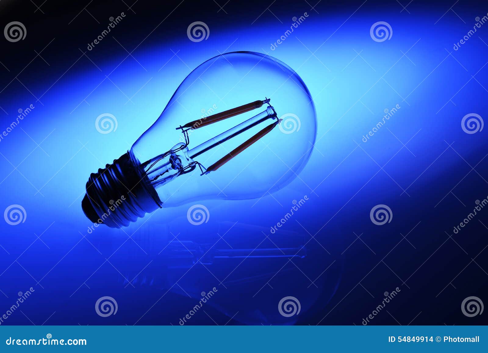 New Led Lamp Bulb Over Blue Background Stock Photo - Image of bright ...