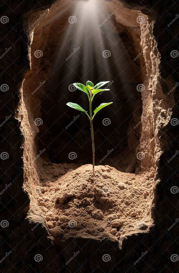 New Life Emerging from the Darkness Stock Illustration - Illustration ...