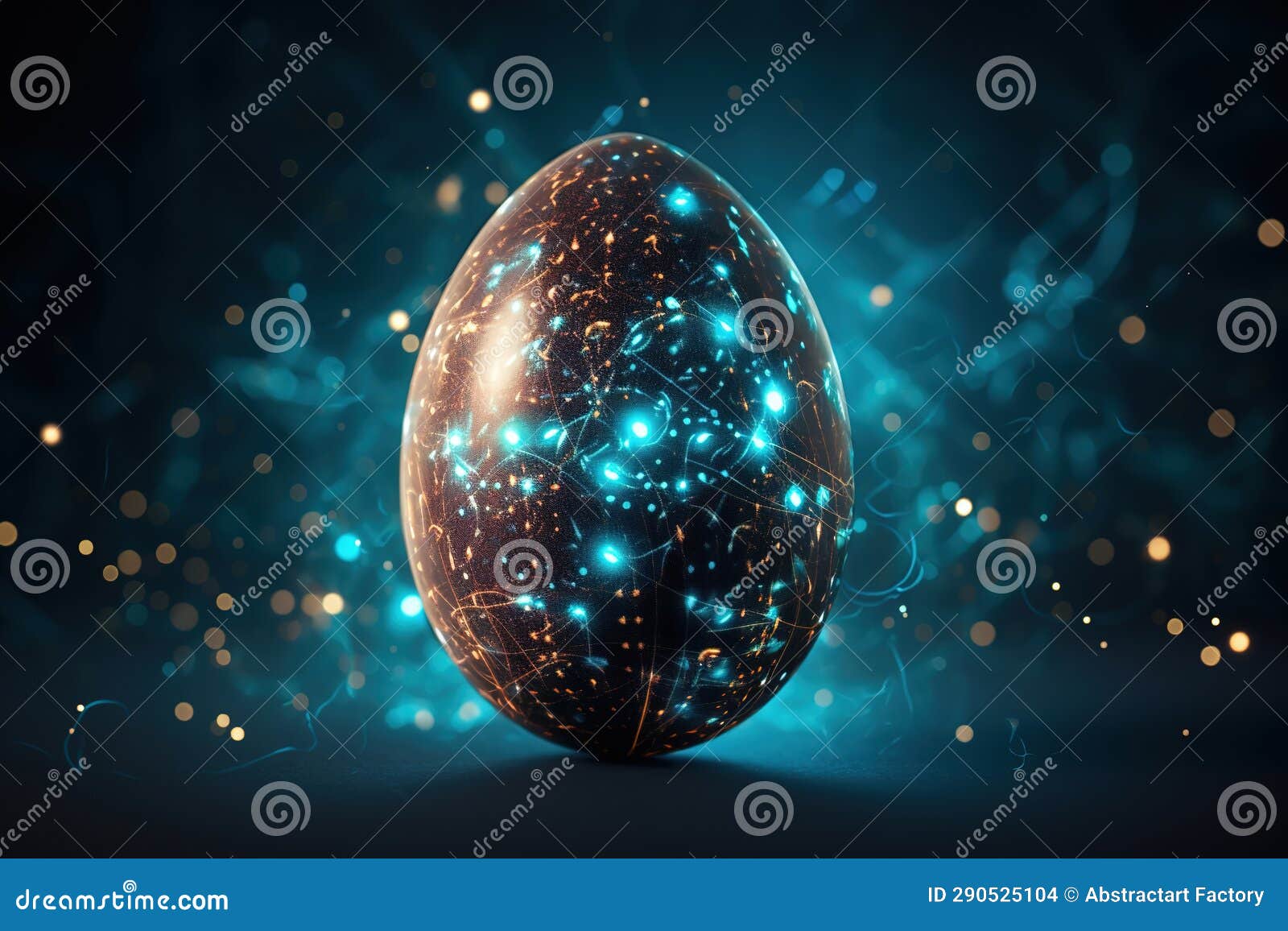 New Life Illustration. Easter Egg Icon Shaped with Blue Neural ...