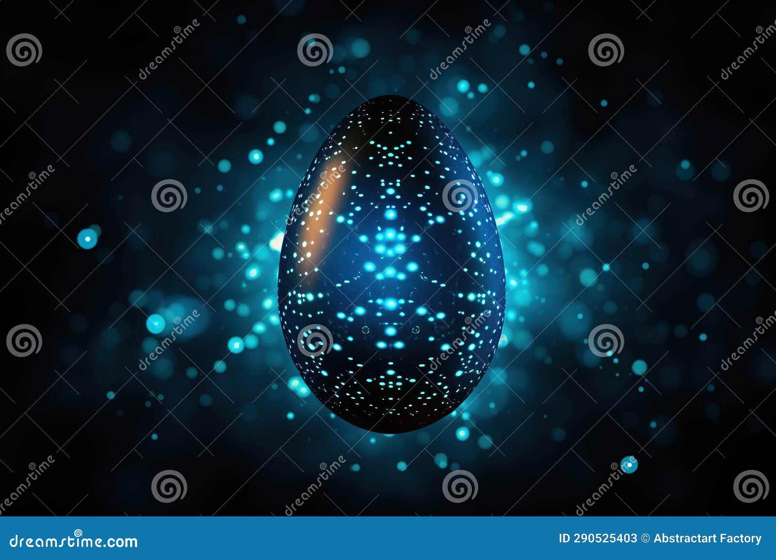 New Life Illustration. Easter Egg Icon Shaped with Blue Neural ...