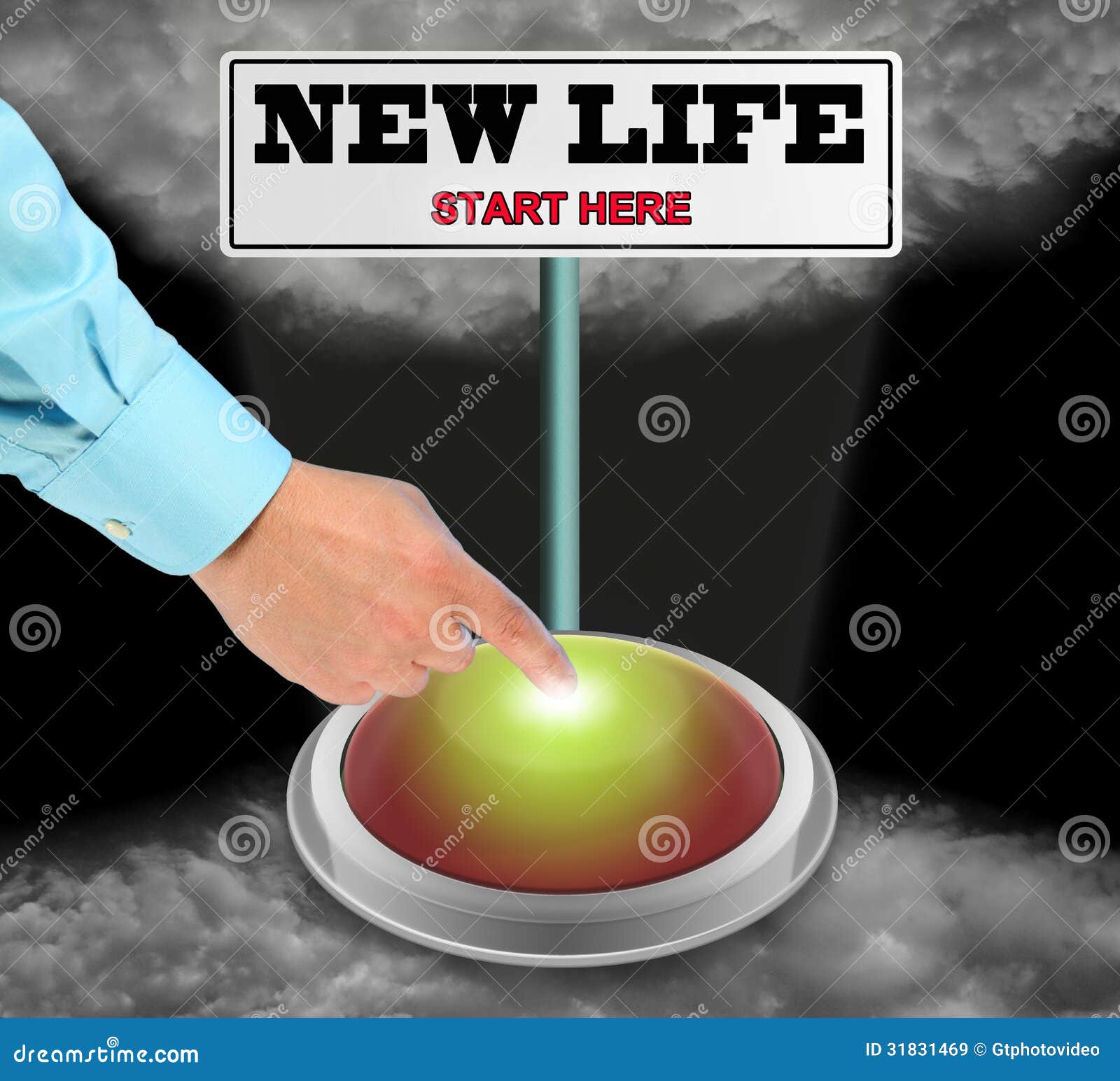 New Life Sign and Button stock illustration. Illustration of moving ...