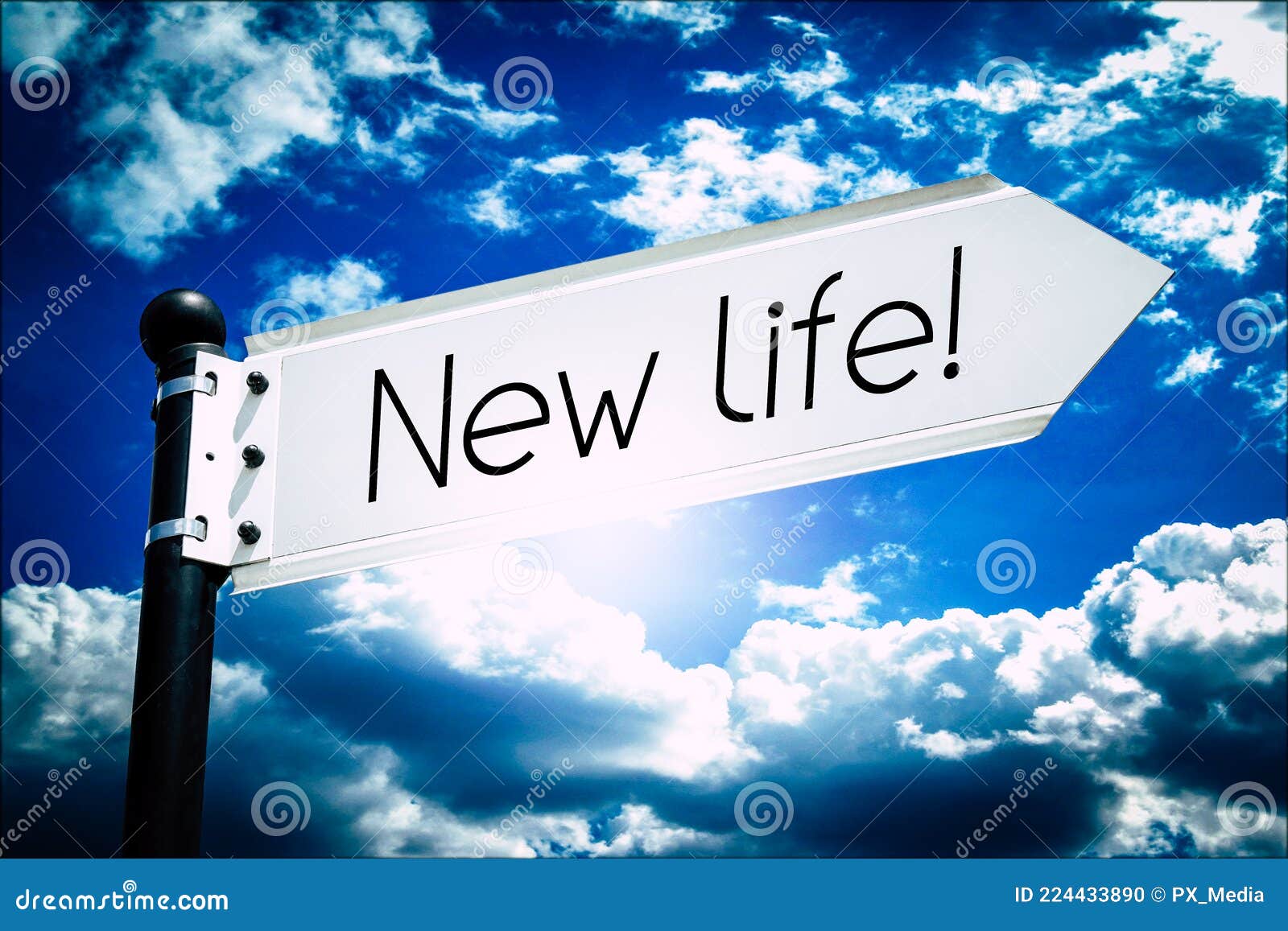 New Life - Signpost with One Arrow Stock Photo - Image of hope, concept ...