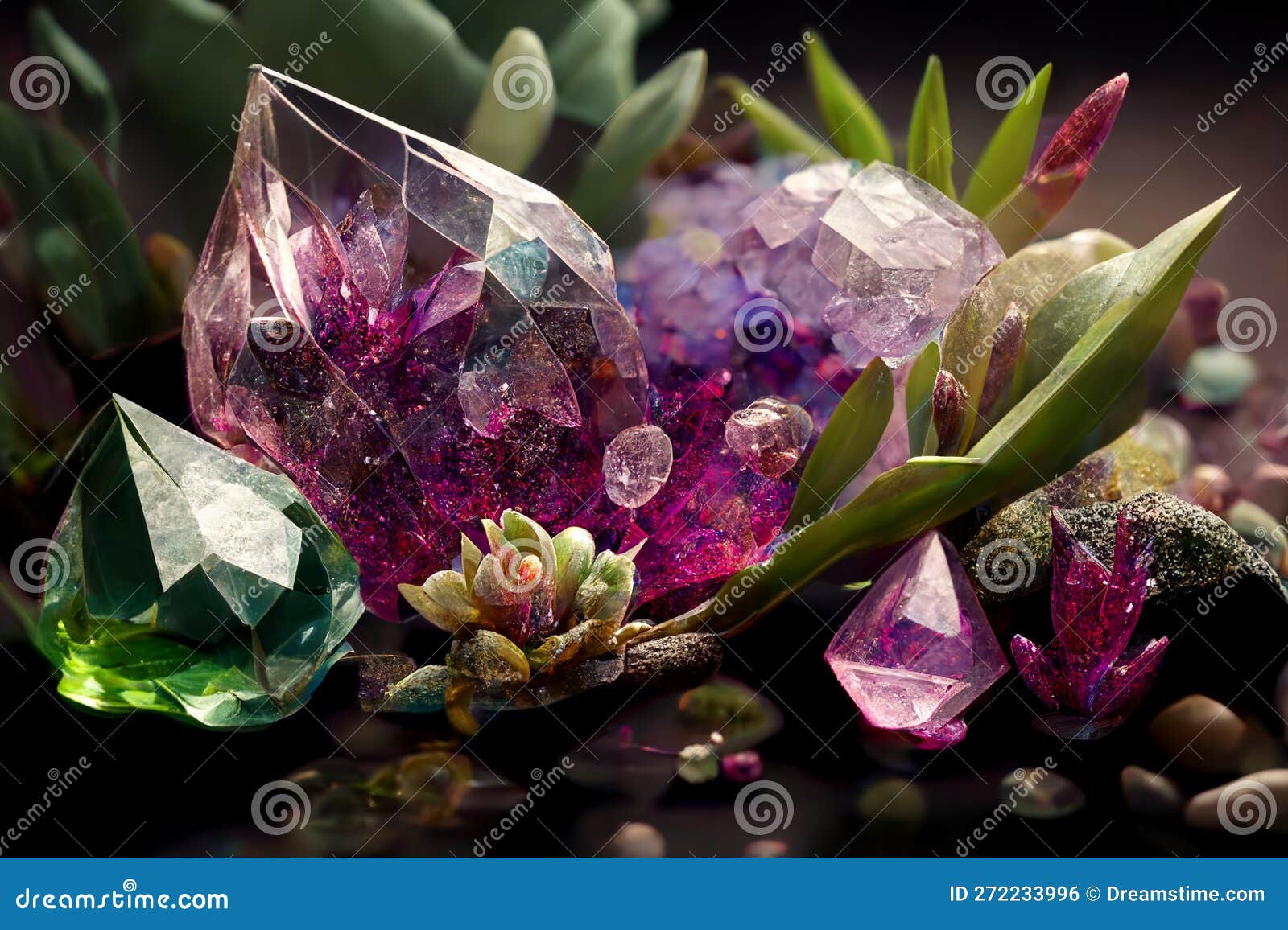 New Life in Spring Time with Crystals Stock Illustration - Illustration ...
