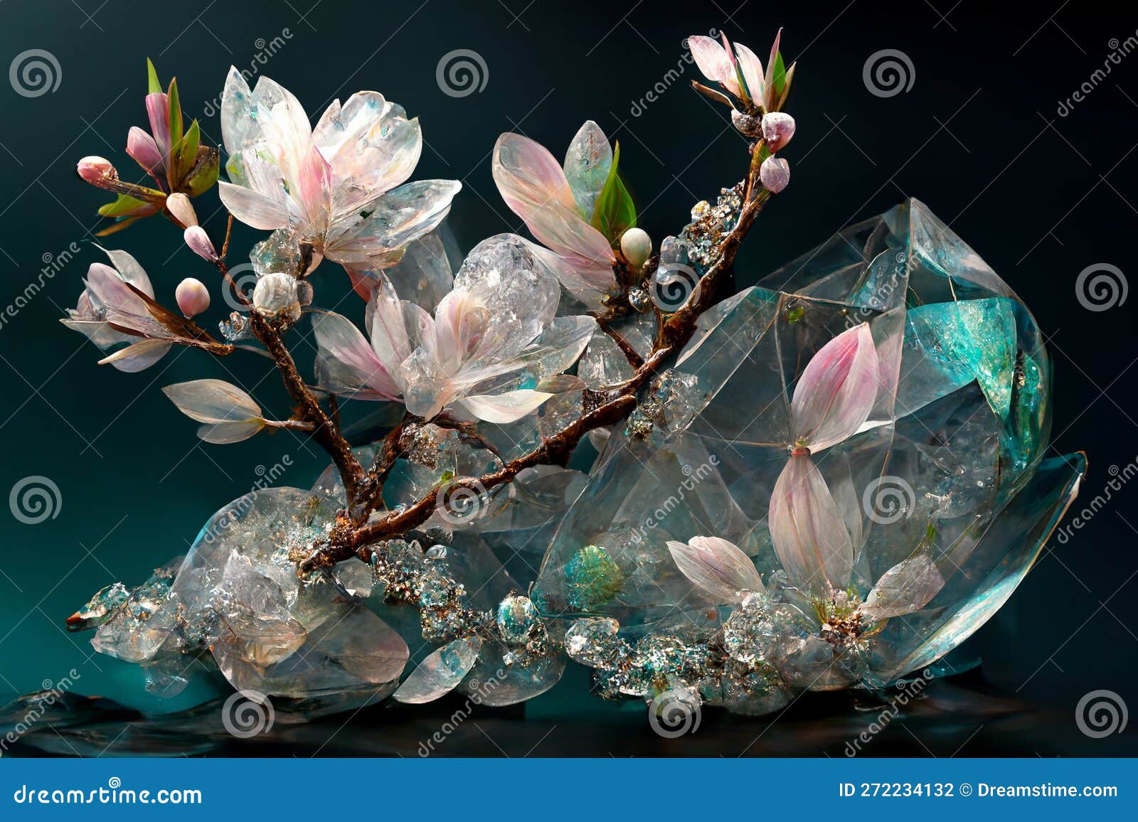 New Life in Spring Time with Crystals Stock Illustration - Illustration ...