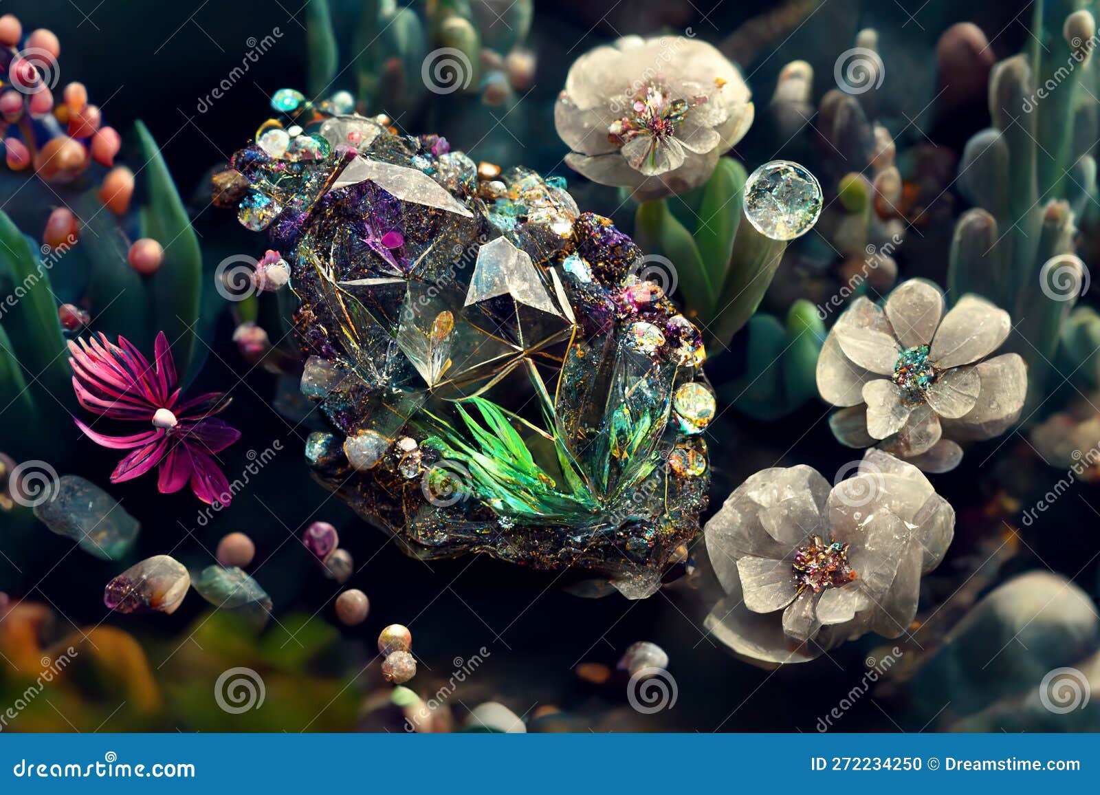 New Life in Spring Time with Crystals Stock Illustration - Illustration ...
