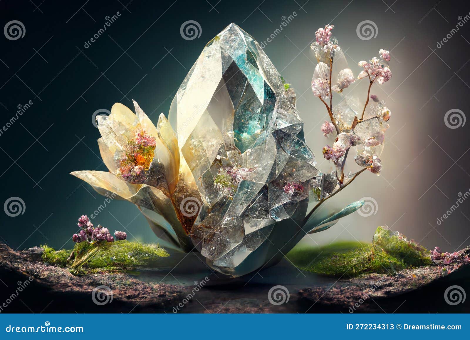 New Life in Spring Time with Crystals Stock Illustration - Illustration ...