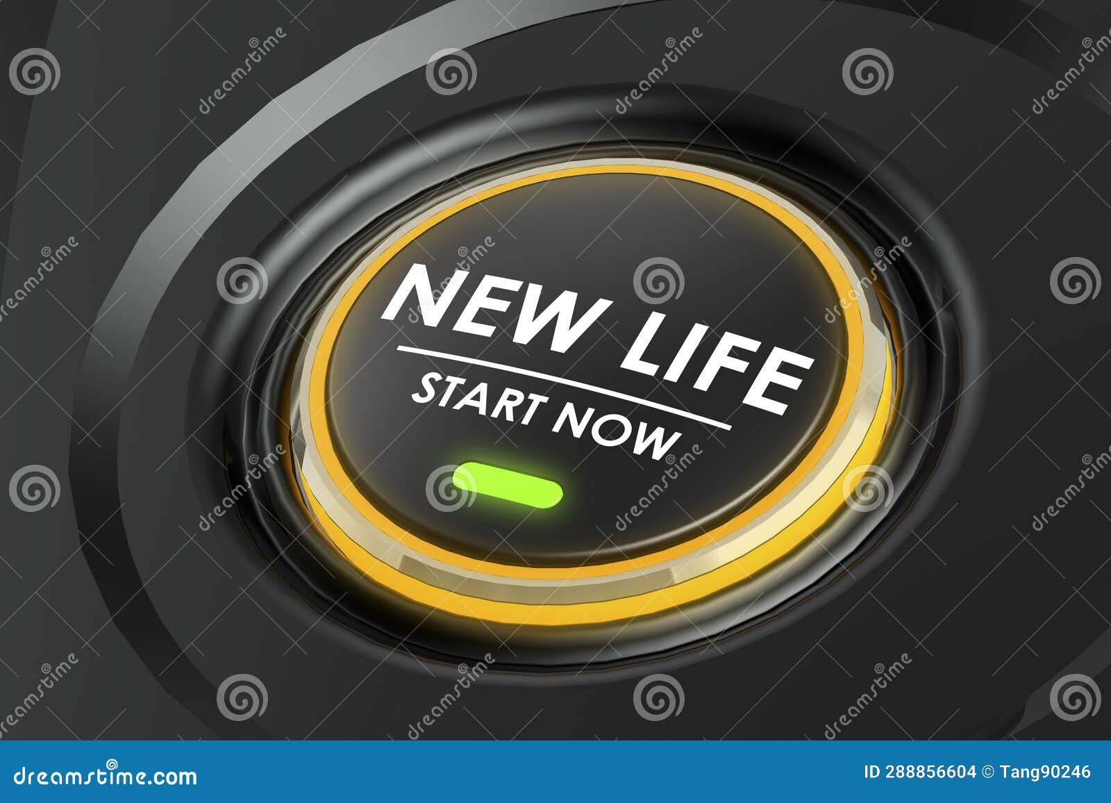 New Life Start Now on Black Button Stock Illustration - Illustration of ...