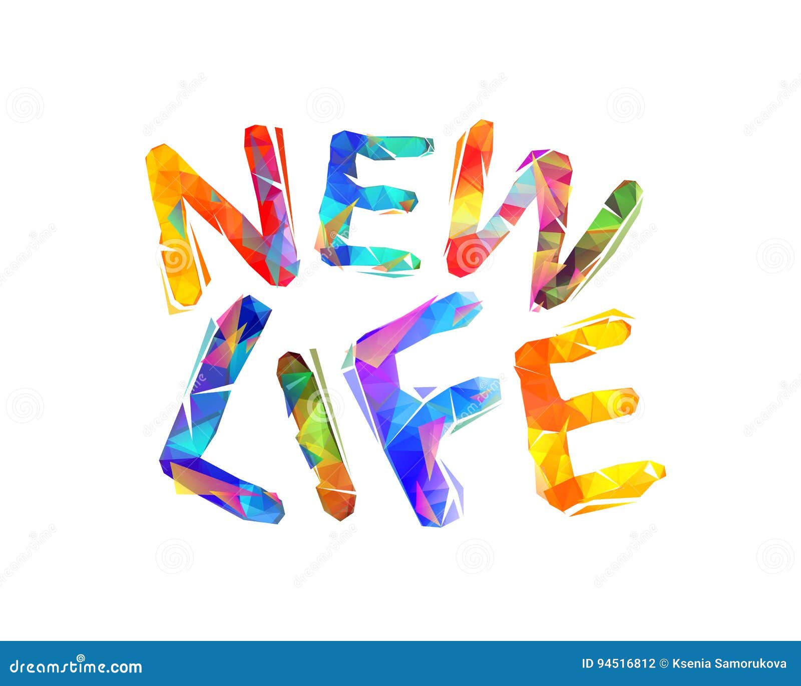 New Life. Triangular Letters Stock Vector - Illustration of inspiration ...