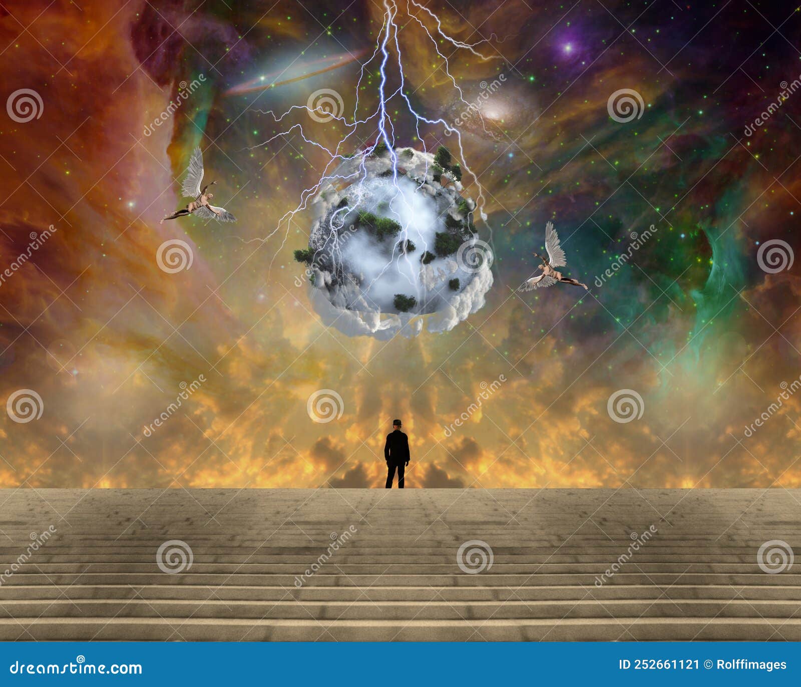 New life in universe stock illustration. Illustration of galaxy - 252661121