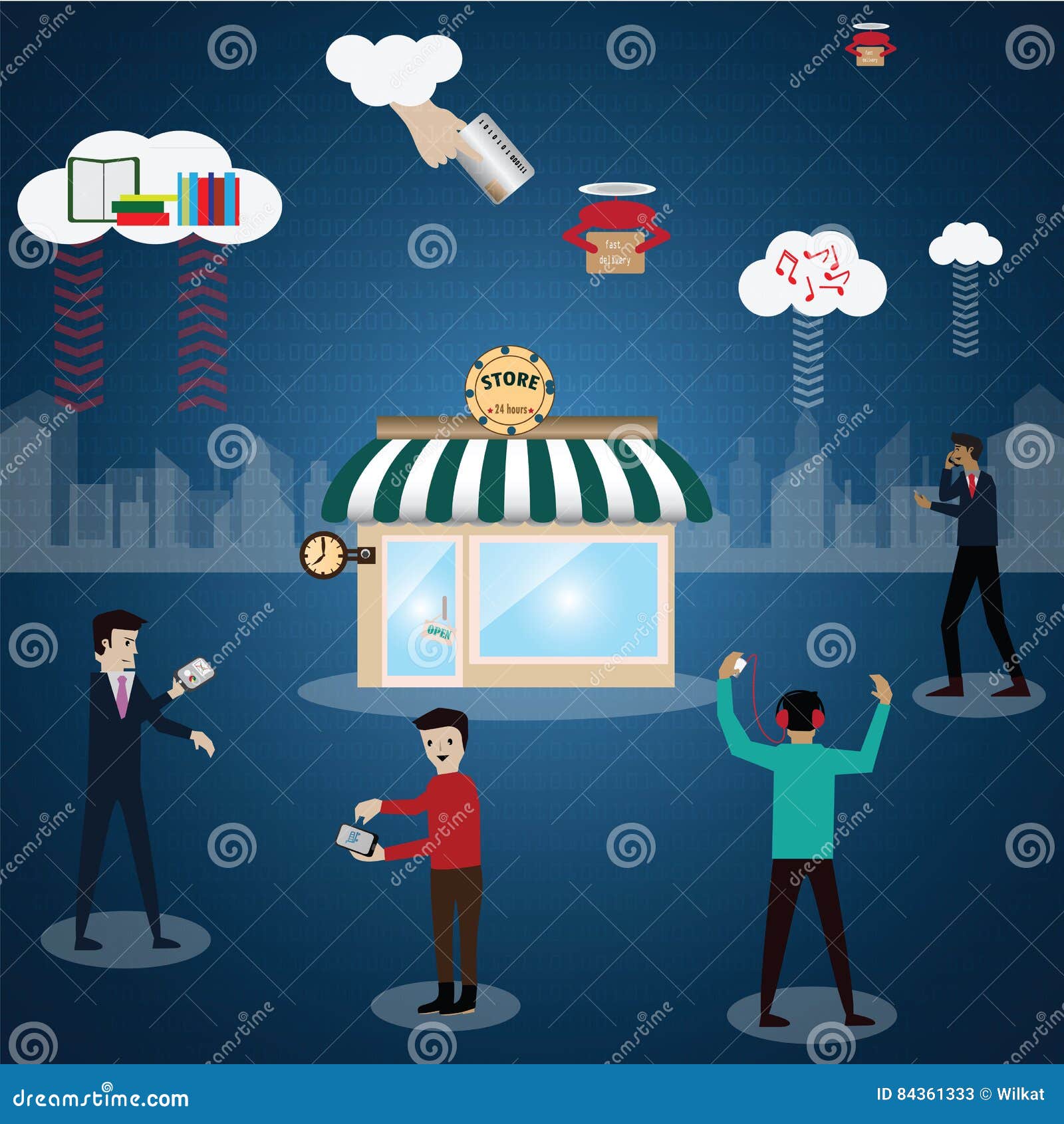 New lifestyle in future stock vector. Illustration of upload - 84361333