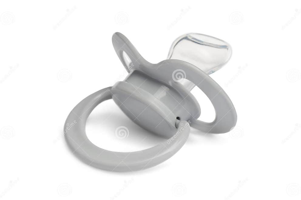 New Light Grey Baby Pacifier Isolated on White Stock Image - Image of ...