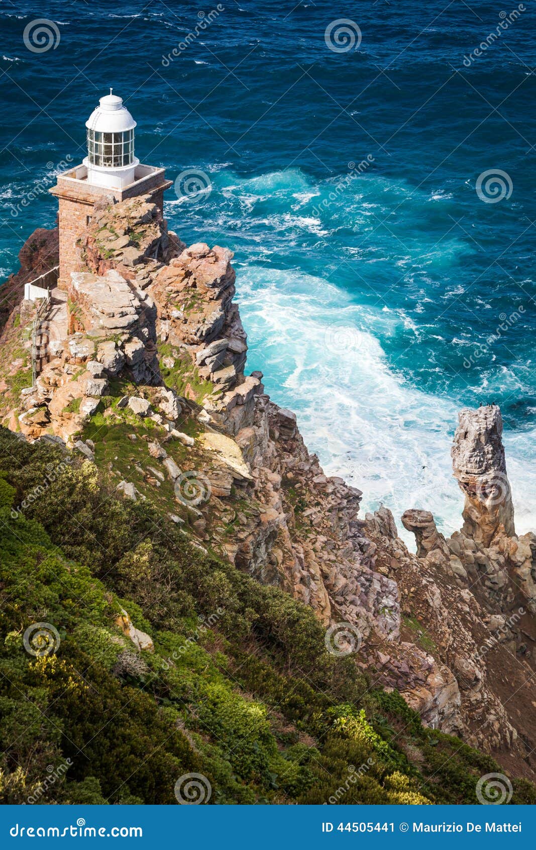 The New Lighthouse of Cape Point Stock Image - Image of tourist ...