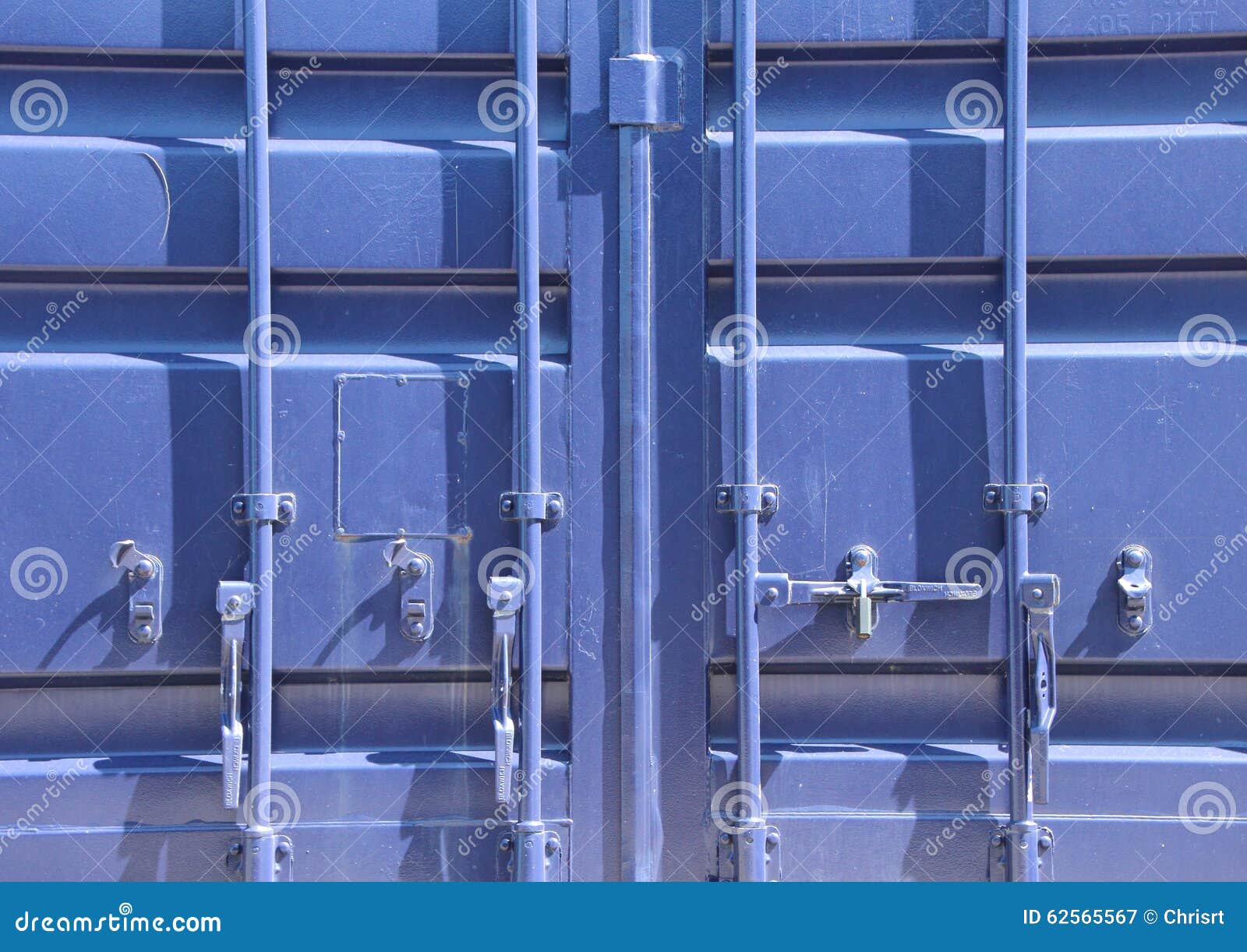 New Lock Mechanism On Blue Container Closeup Royalty-Free Stock Photo ...