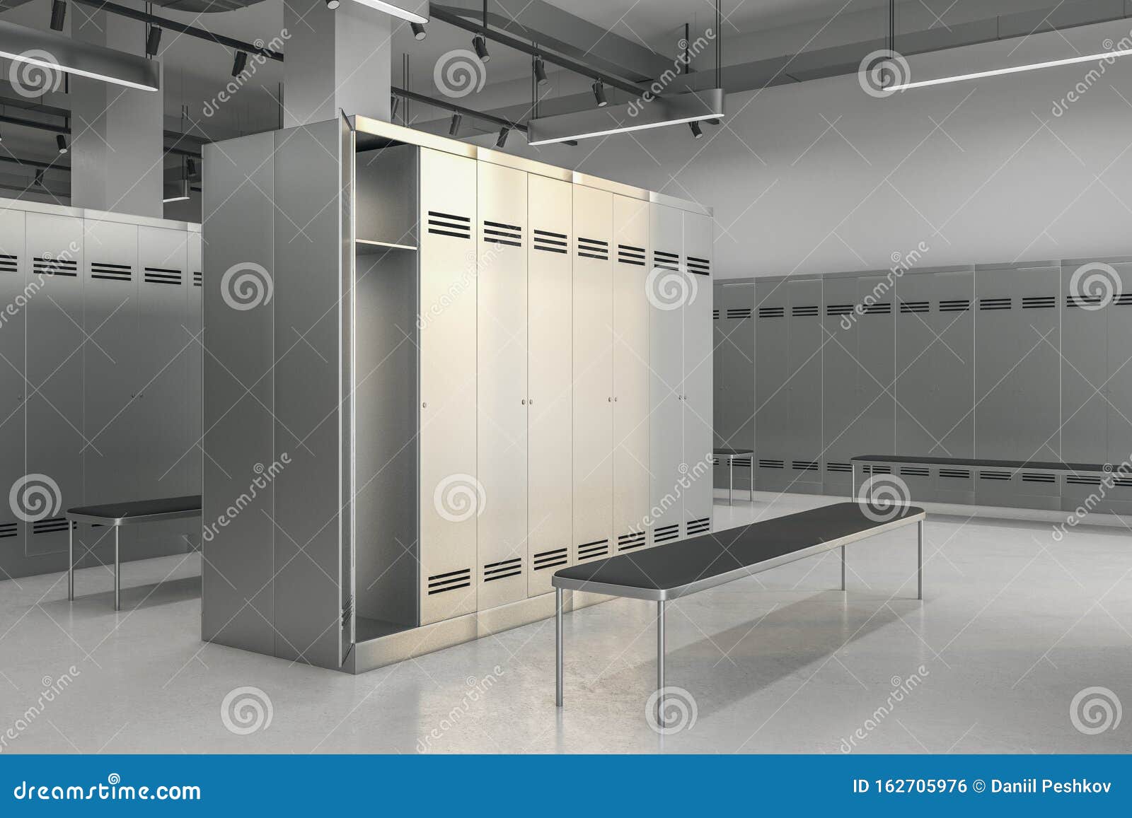 New Locker Room Interior Side Stock Illustration - Illustration of ...