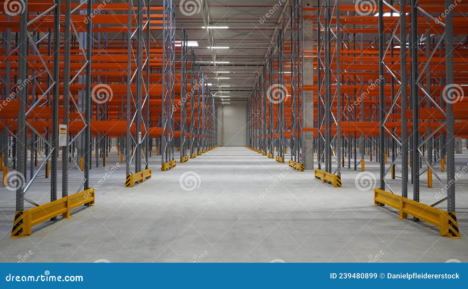 Logistics Warehouse with Empty High Racks Stock Image - Image of racks ...