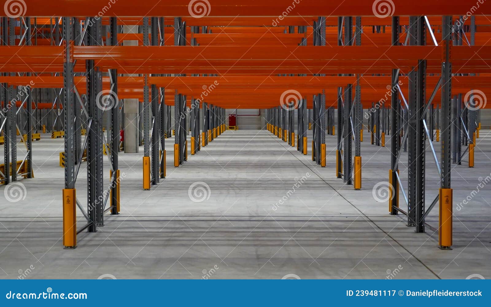 Logistics Warehouse with Empty High Racks Stock Image - Image of ...