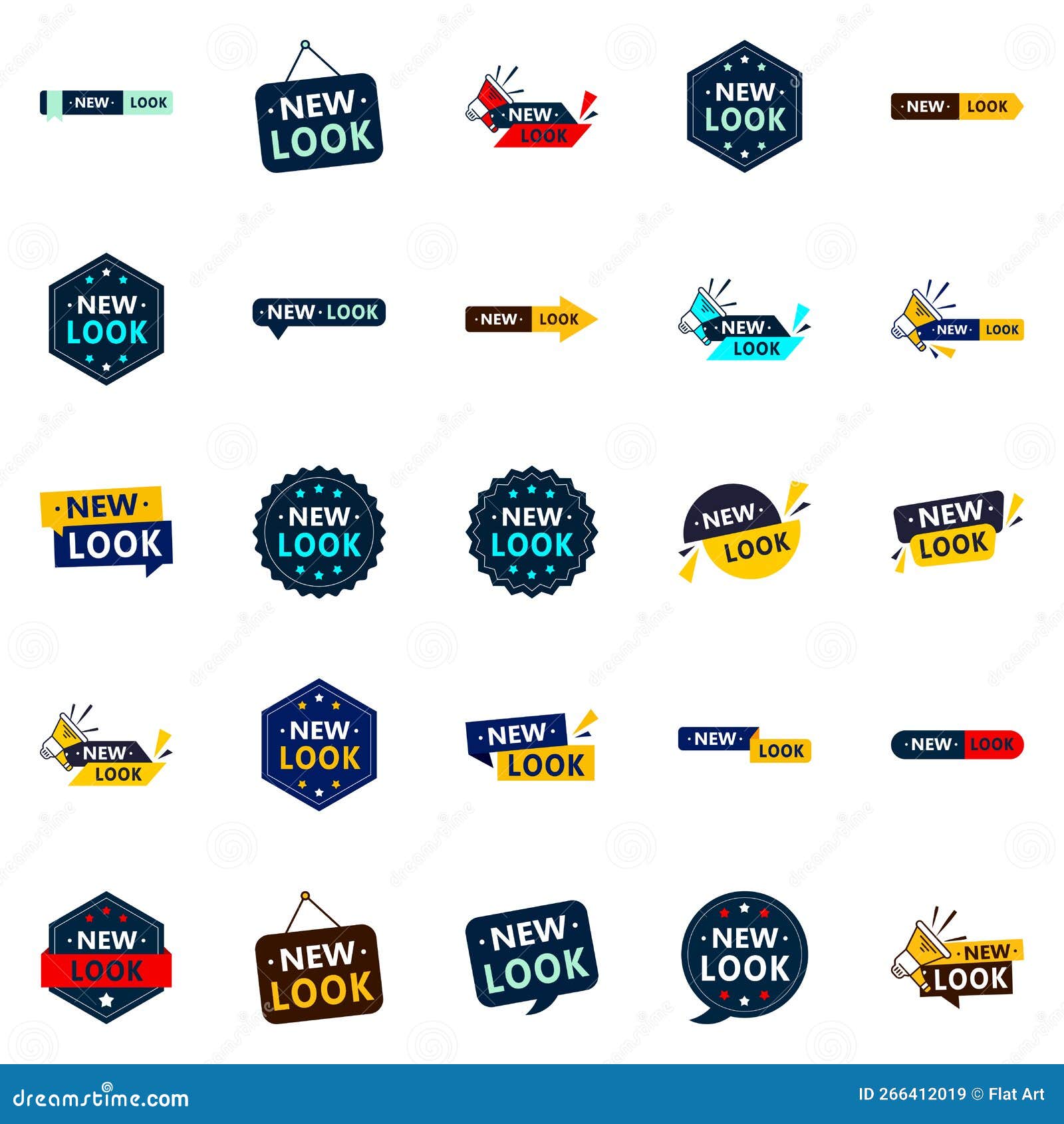 New Look 25 Unique Vector Elements To Revamp Your Branding Stock Vector ...