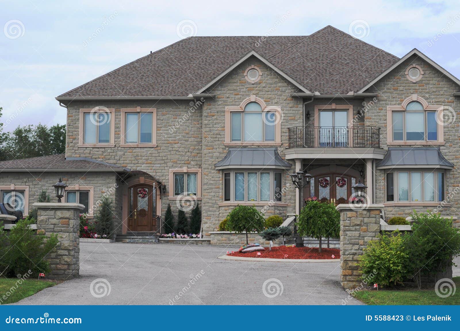 New Luxury Brick House stock image. Image of residence - 5588423