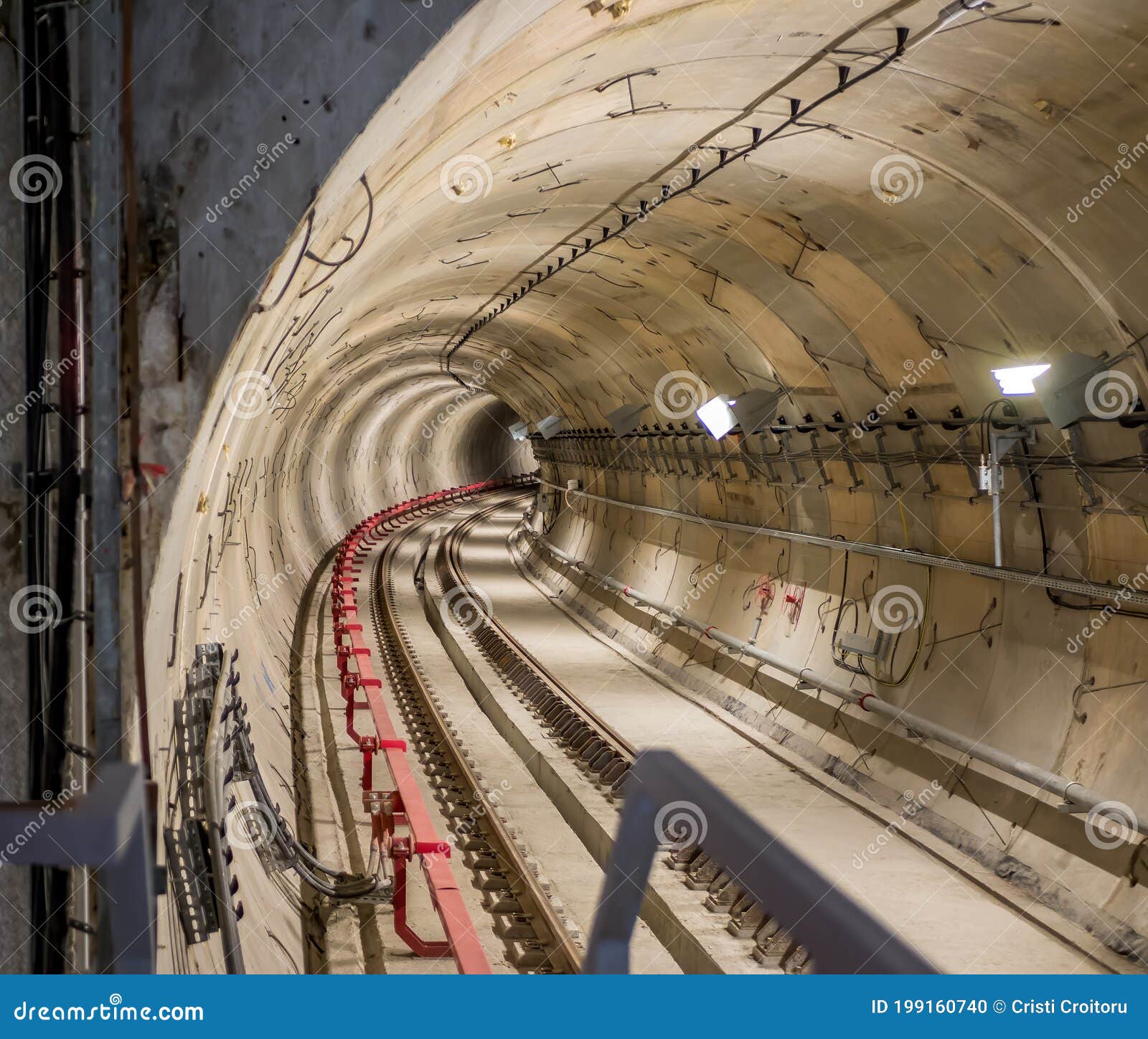 New Made Underground Subway Tunnel in Bucharest Romania Stock Photo ...