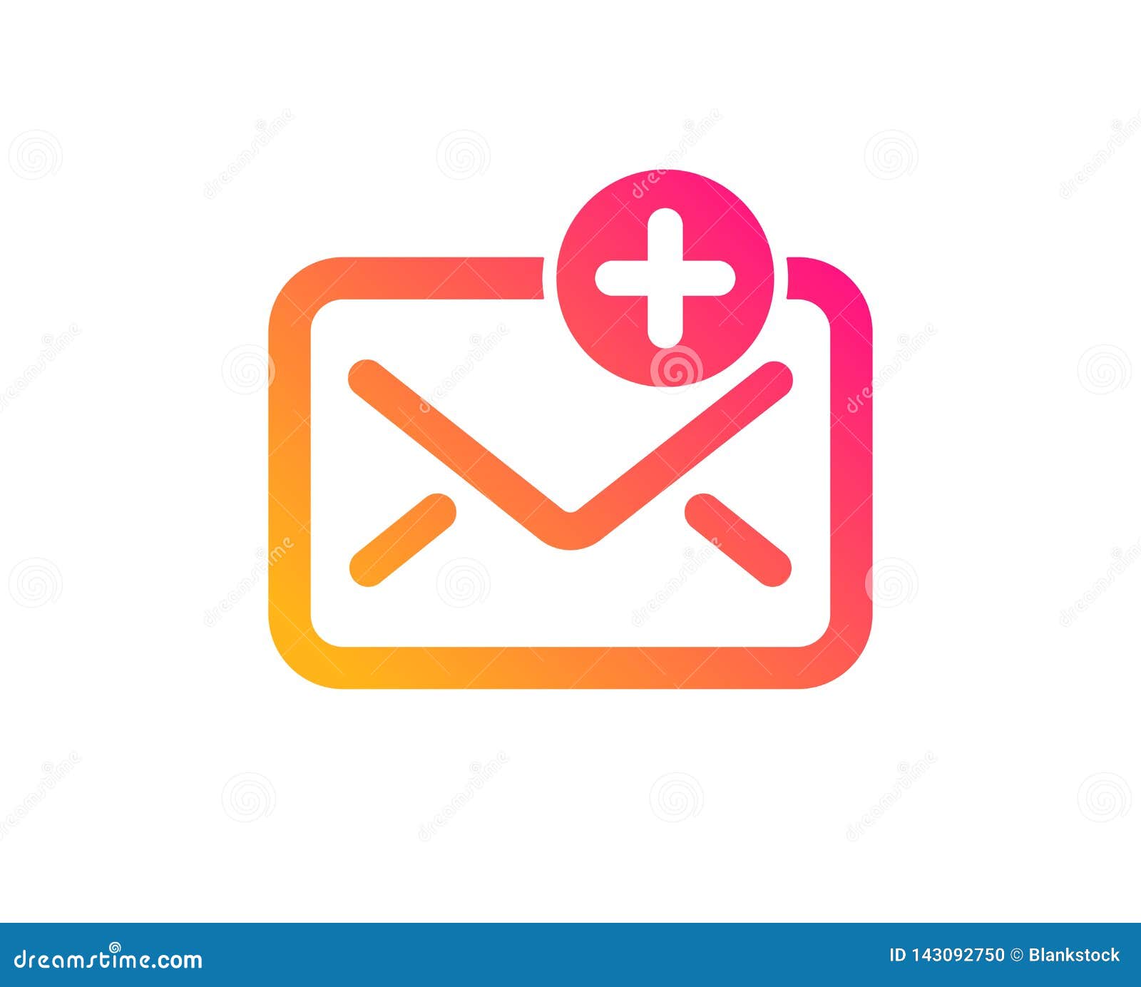 New Mail Icon. Add Message Correspondence Sign. Vector Stock Vector ...