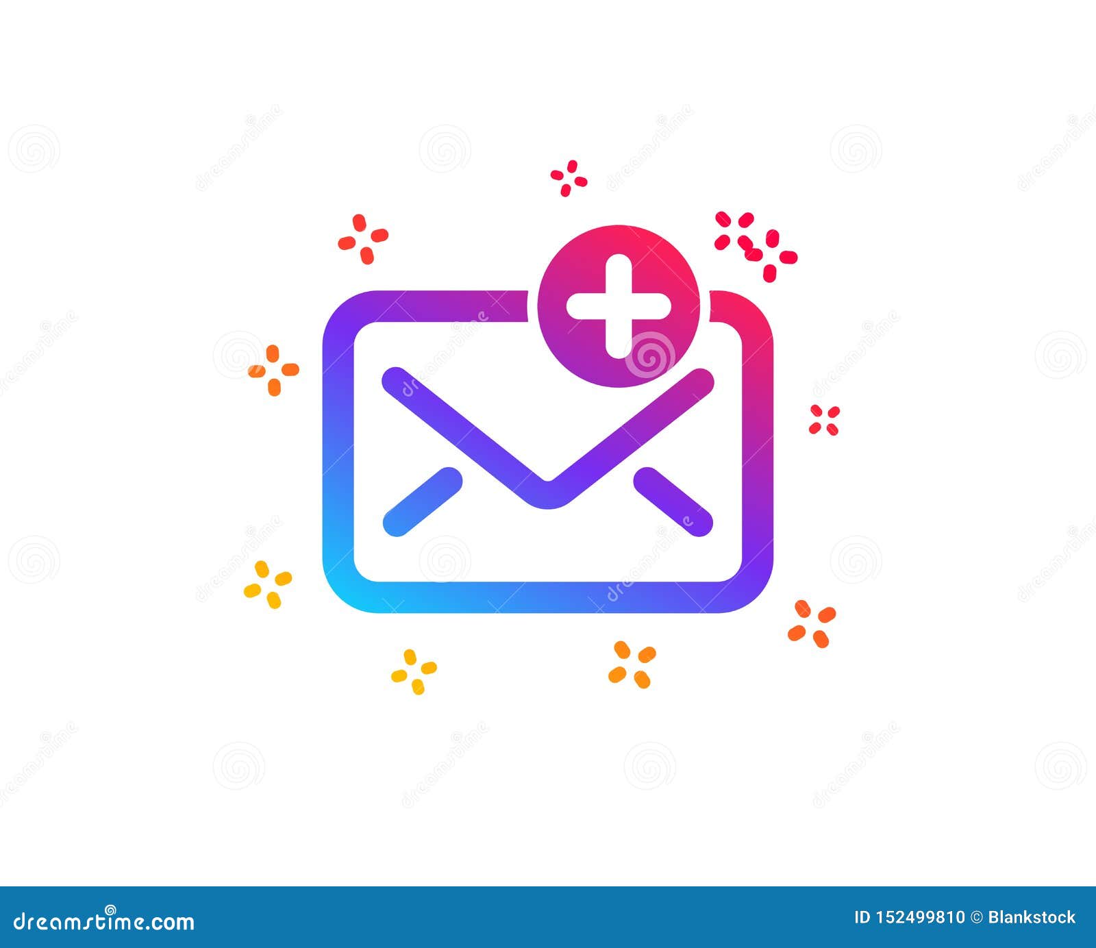New Mail Icon. Add Message Correspondence Sign. Vector Stock Vector ...