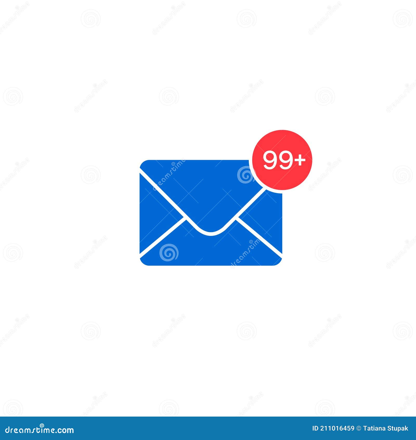 New Mail Icon with Notification. Message Envelope with Income Sign ...