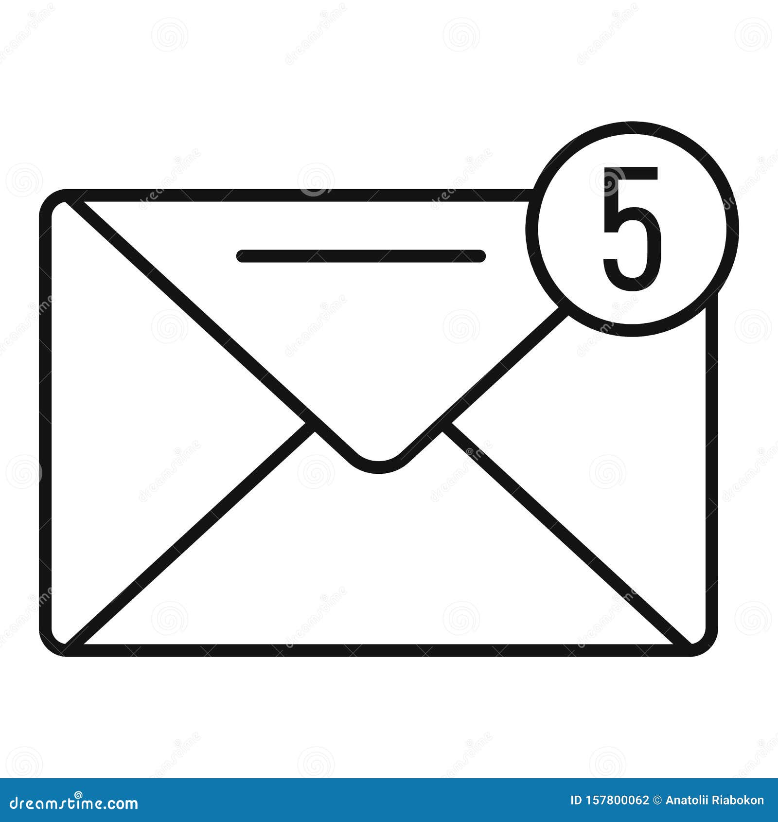 New Mail Inbox Icon Outline Style Stock Vector Illustration Of Newsletter Mobile 157800062