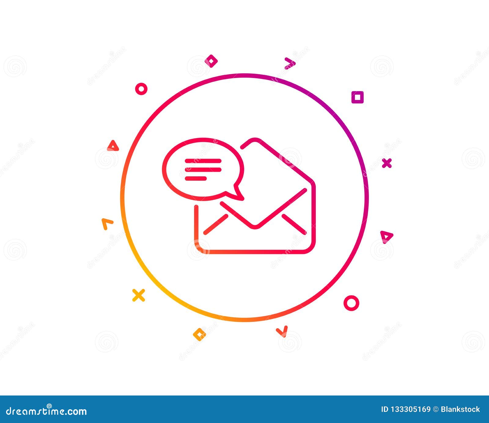 New Mail Line Icon. Message Correspondence Sign. Vector Stock Vector ...