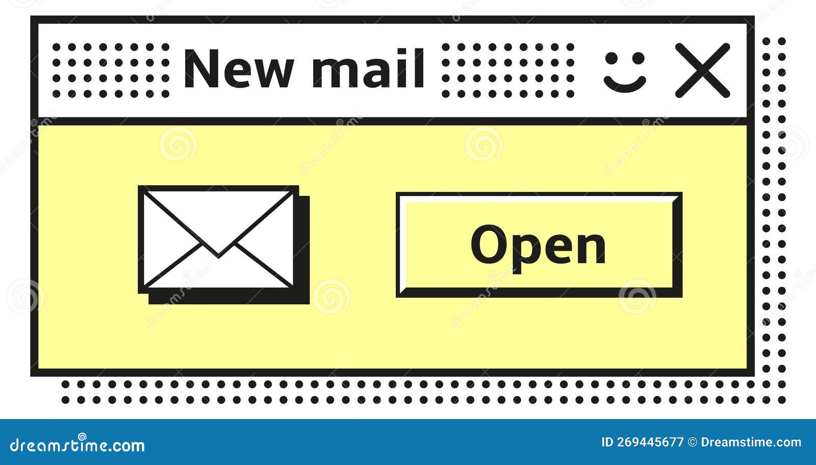 New Mail Window. Vintage Hipster Style Interface Stock Vector ...