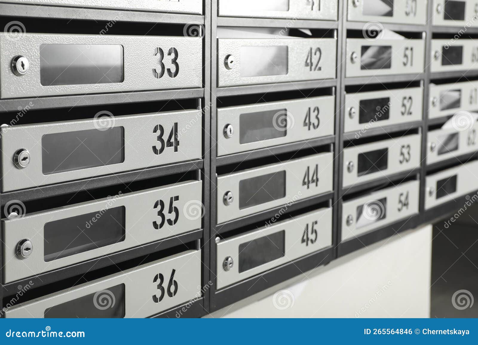New Mailboxes with Keyholes, Numbers and Receipts in Post Office Stock ...