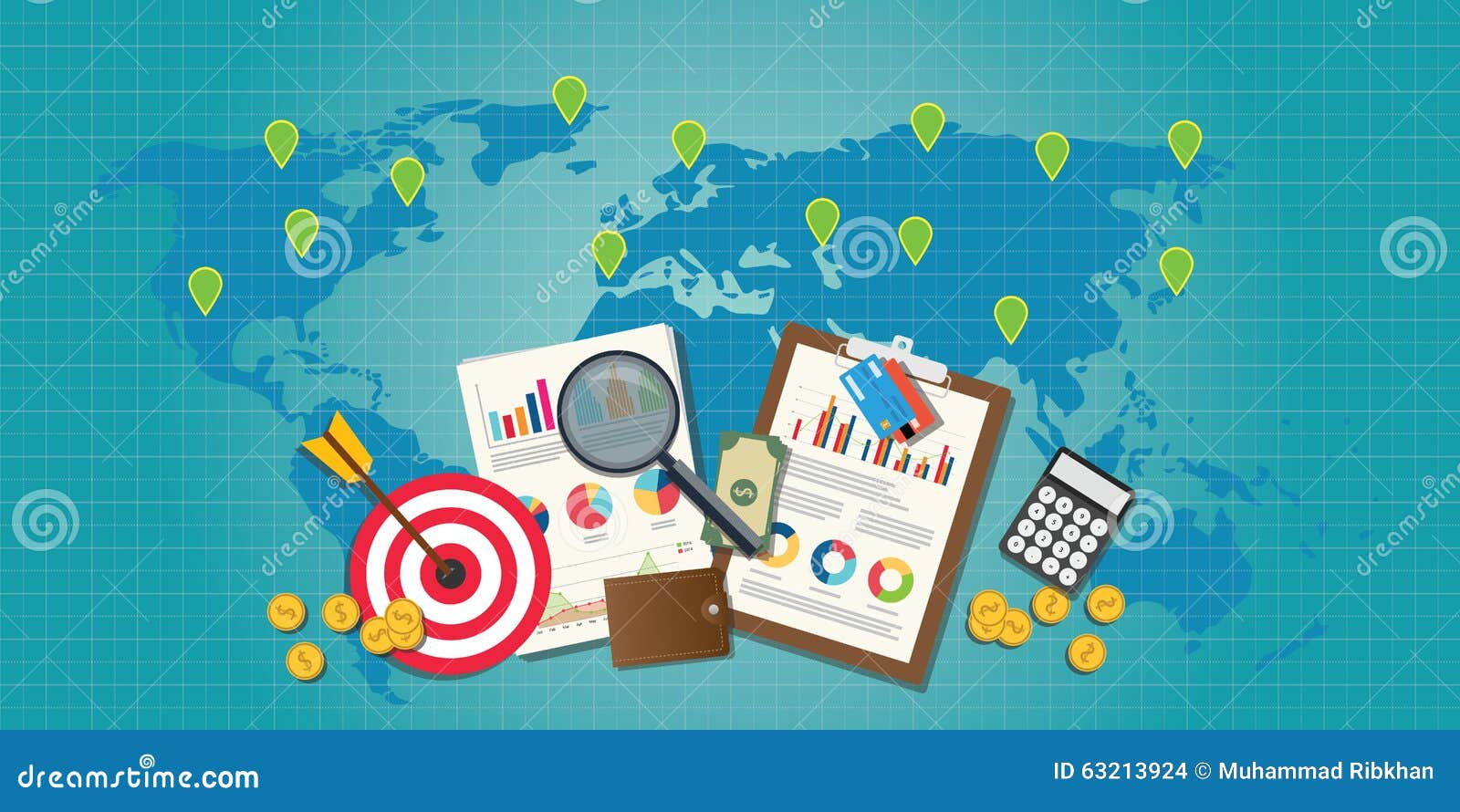 New Market Concept with Graph Stock Vector - Illustration of concept ...