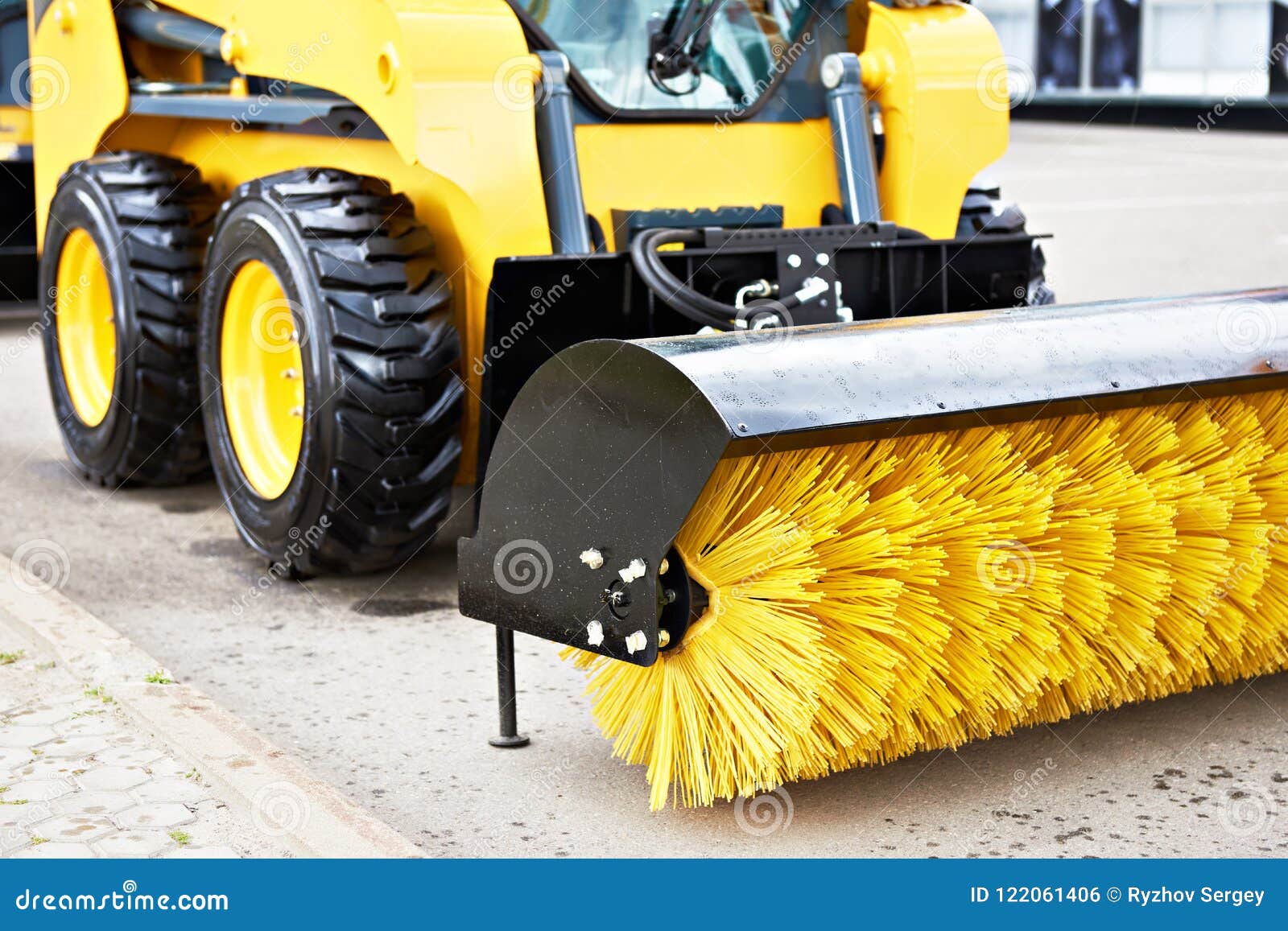 New mechanical sweeper stock photo. Image of sweep, urban - 122061406