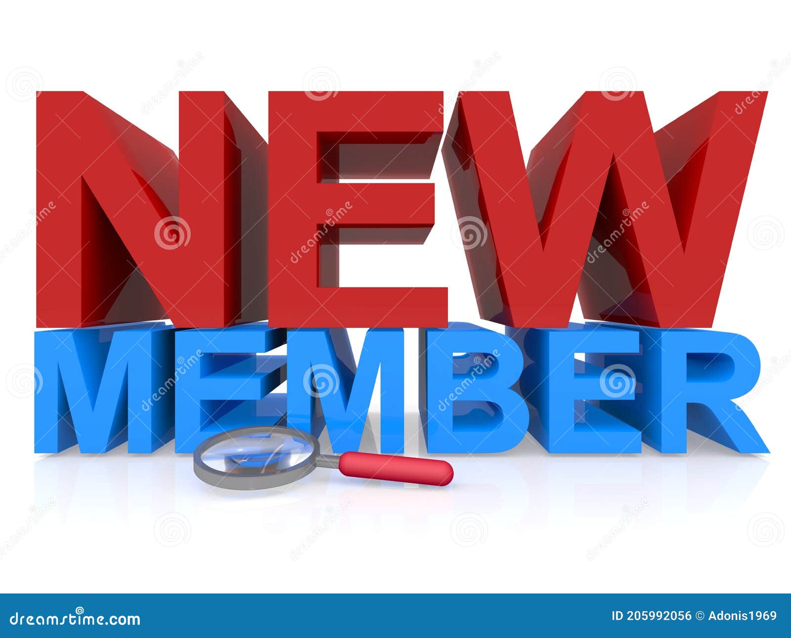 New member on white stock illustration. Illustration of concept - 205992056