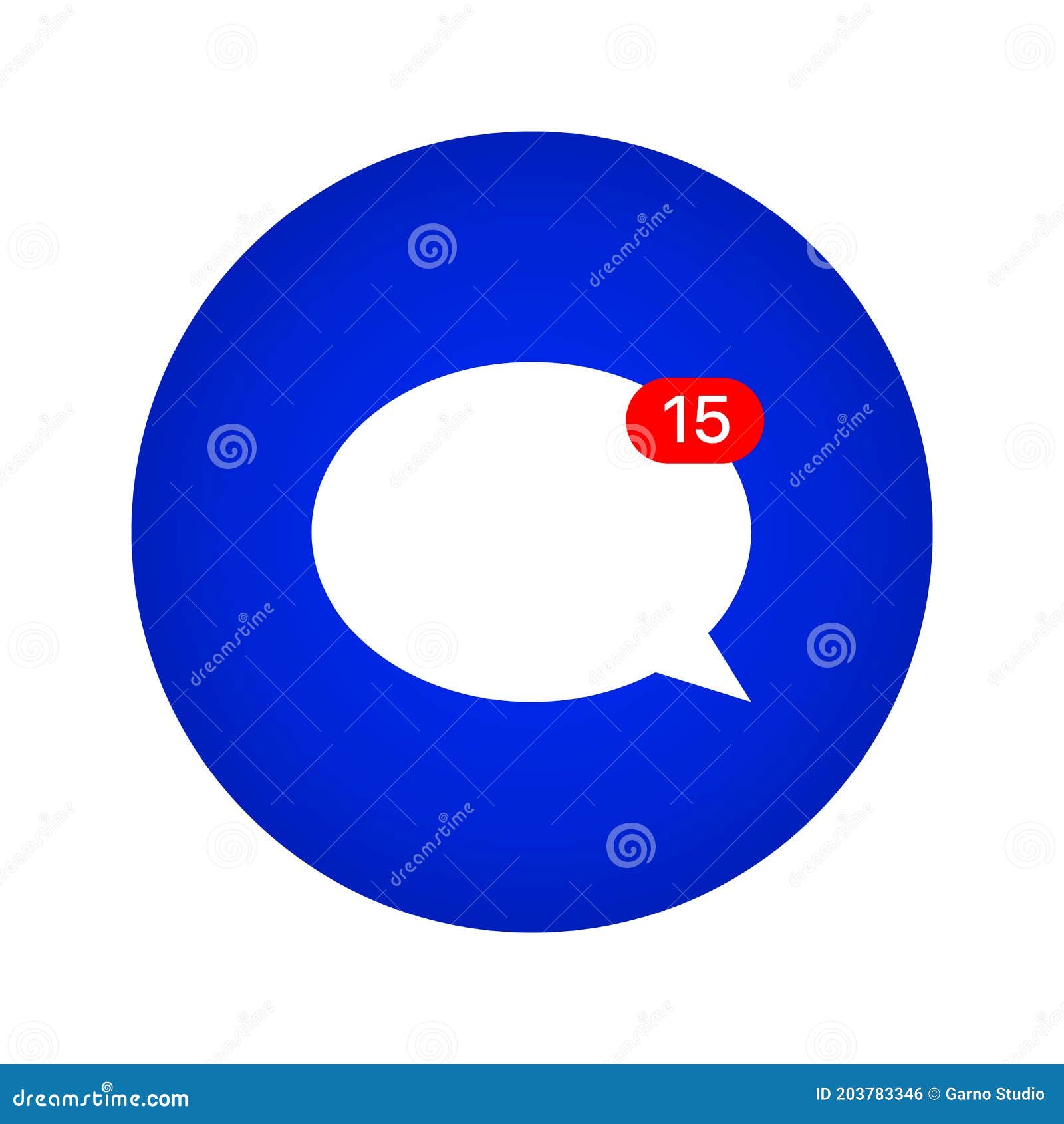 New Message Icon. Message Button on a Blue Gradient Circle Shape Stock ...