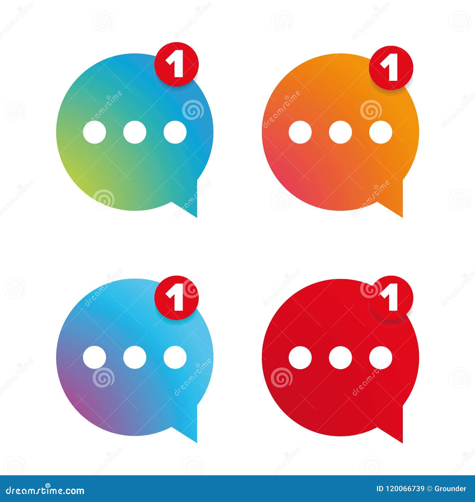 New message icon set stock vector. Illustration of isolated - 120066739
