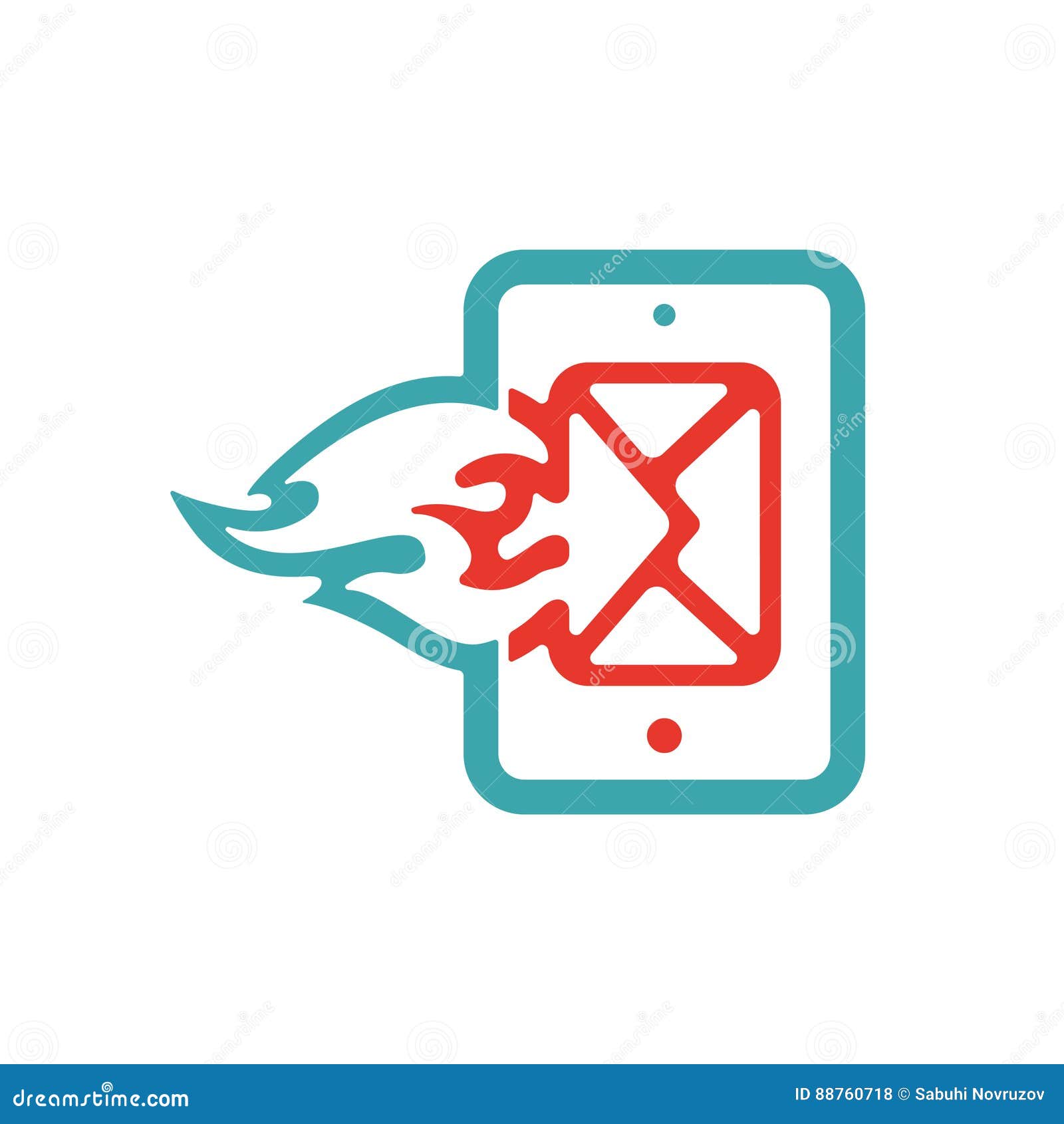 New Message Icon on Tablet Screen Vector Illustration. Stock Vector ...