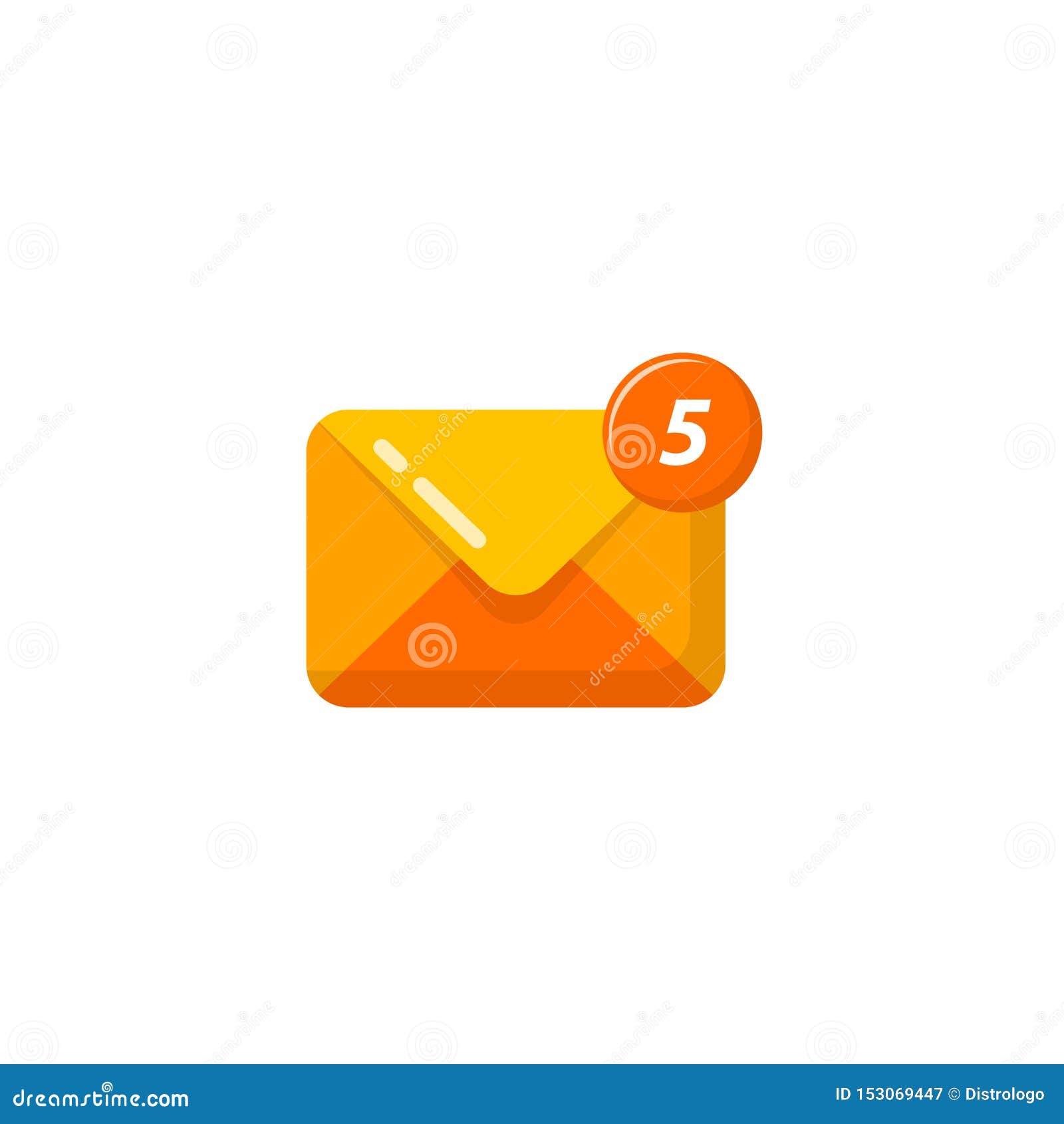 New Message Mail Notification Icon Vector. New Email Received Icon ...