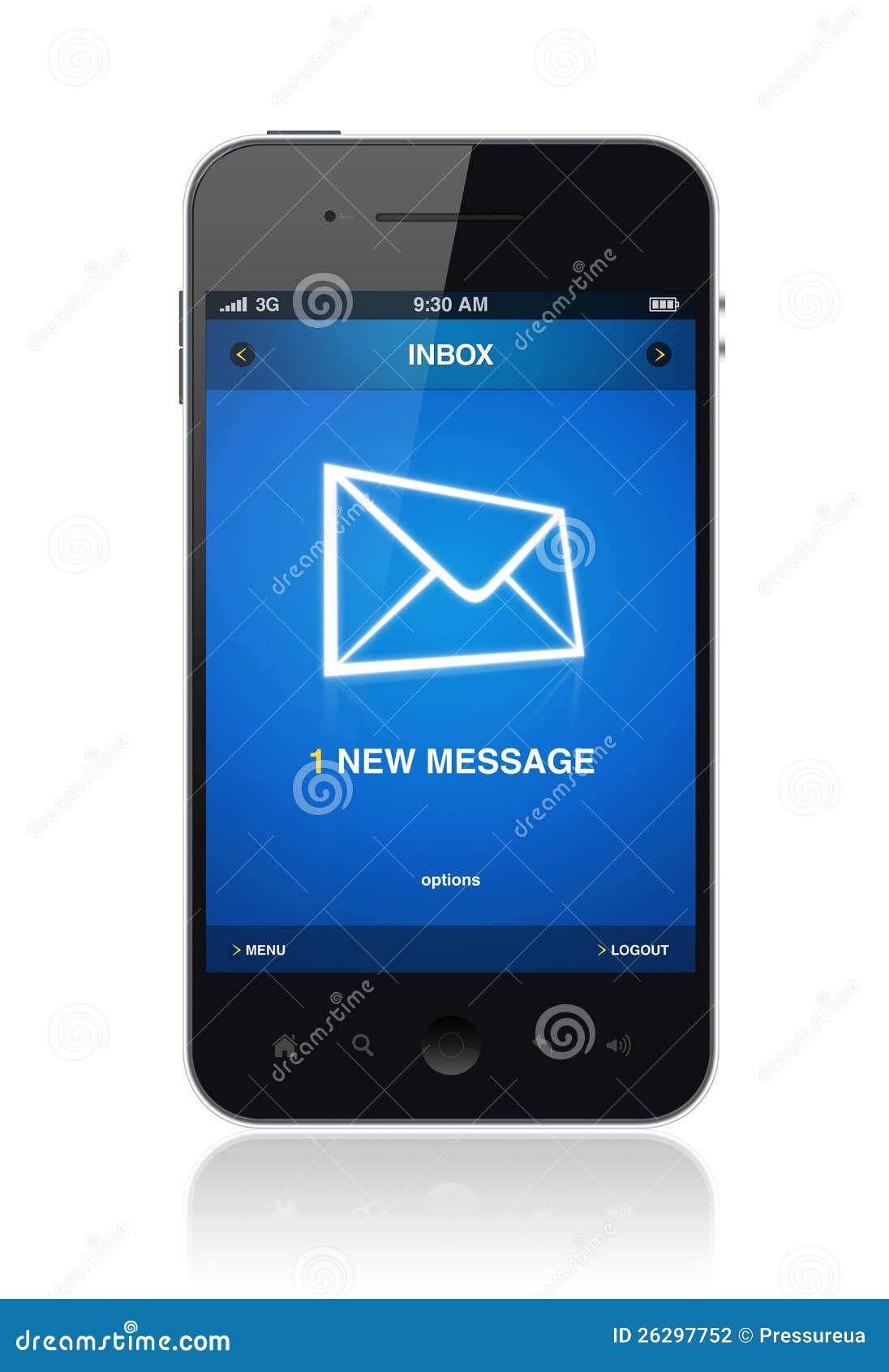 New Message on Mobile Phone Stock Illustration - Illustration of media ...
