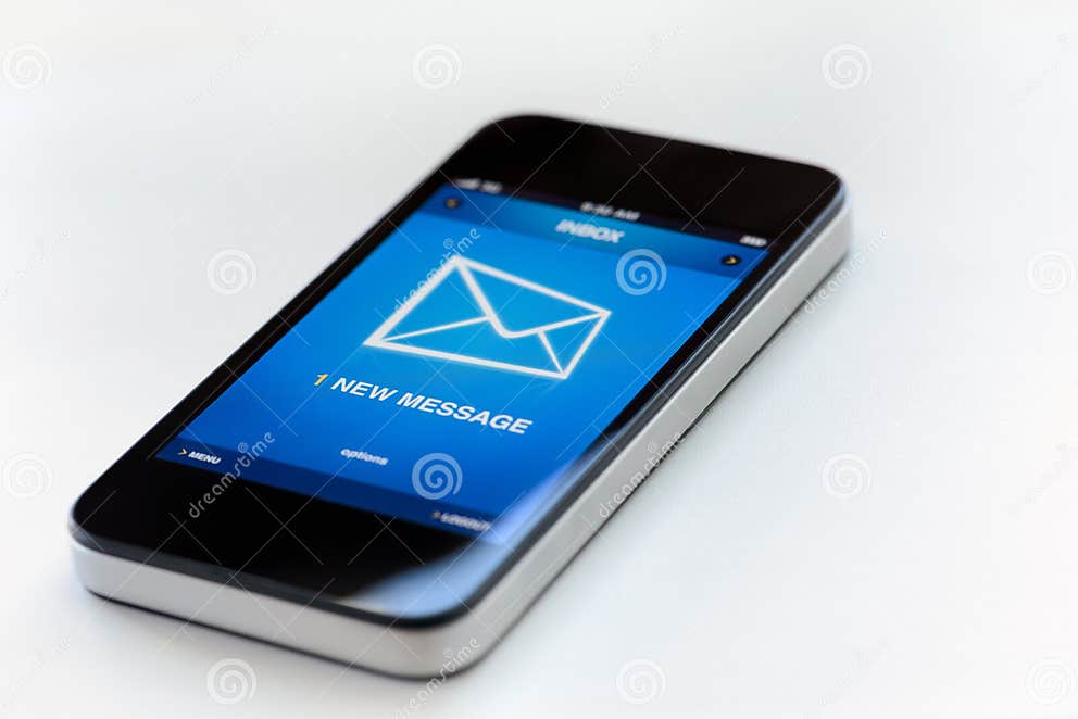 New Message on Mobile Smart Phone Stock Image - Image of digital, mail ...