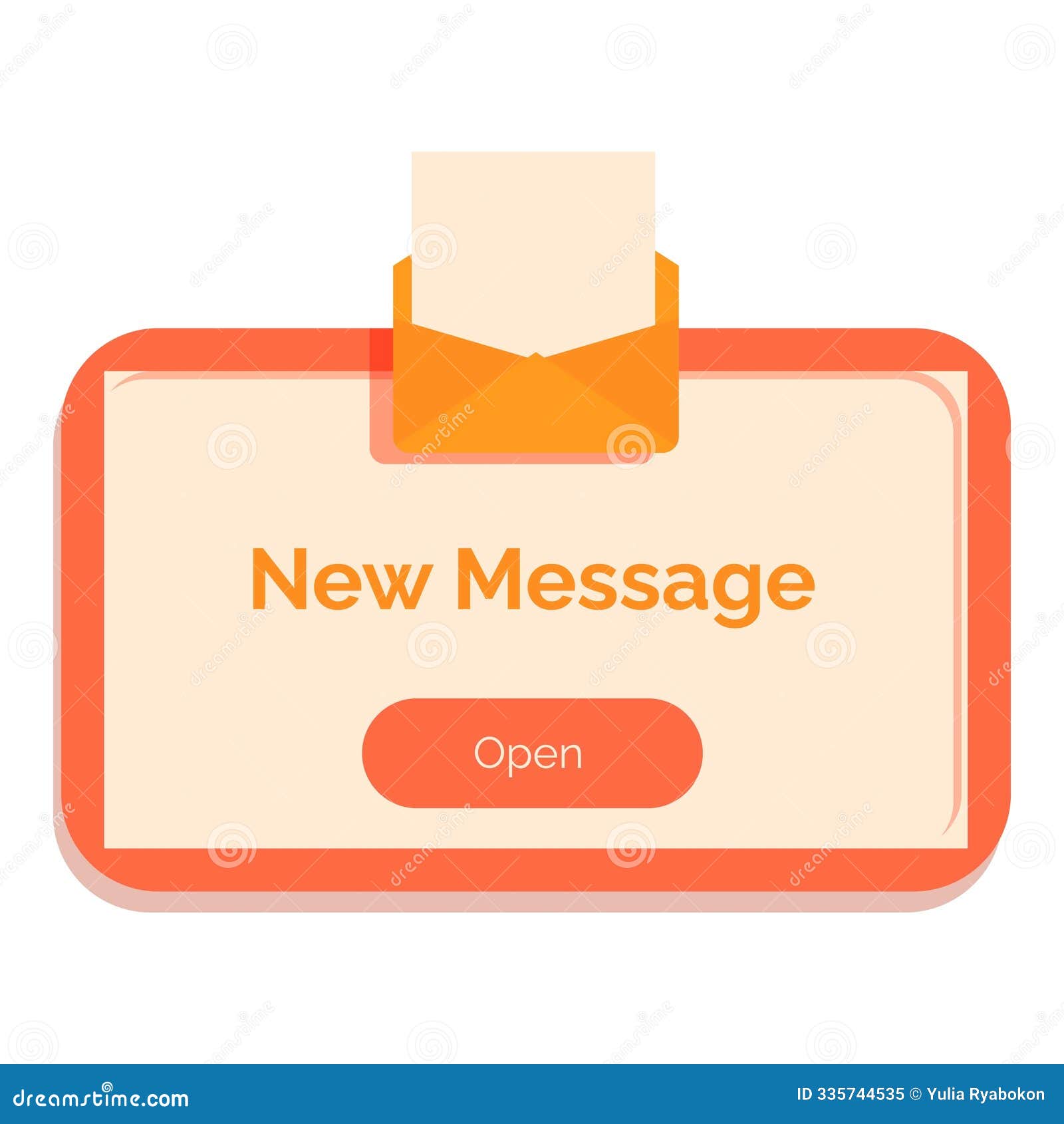 New Message Notification with Envelope Icon Appearing on Screen Stock ...