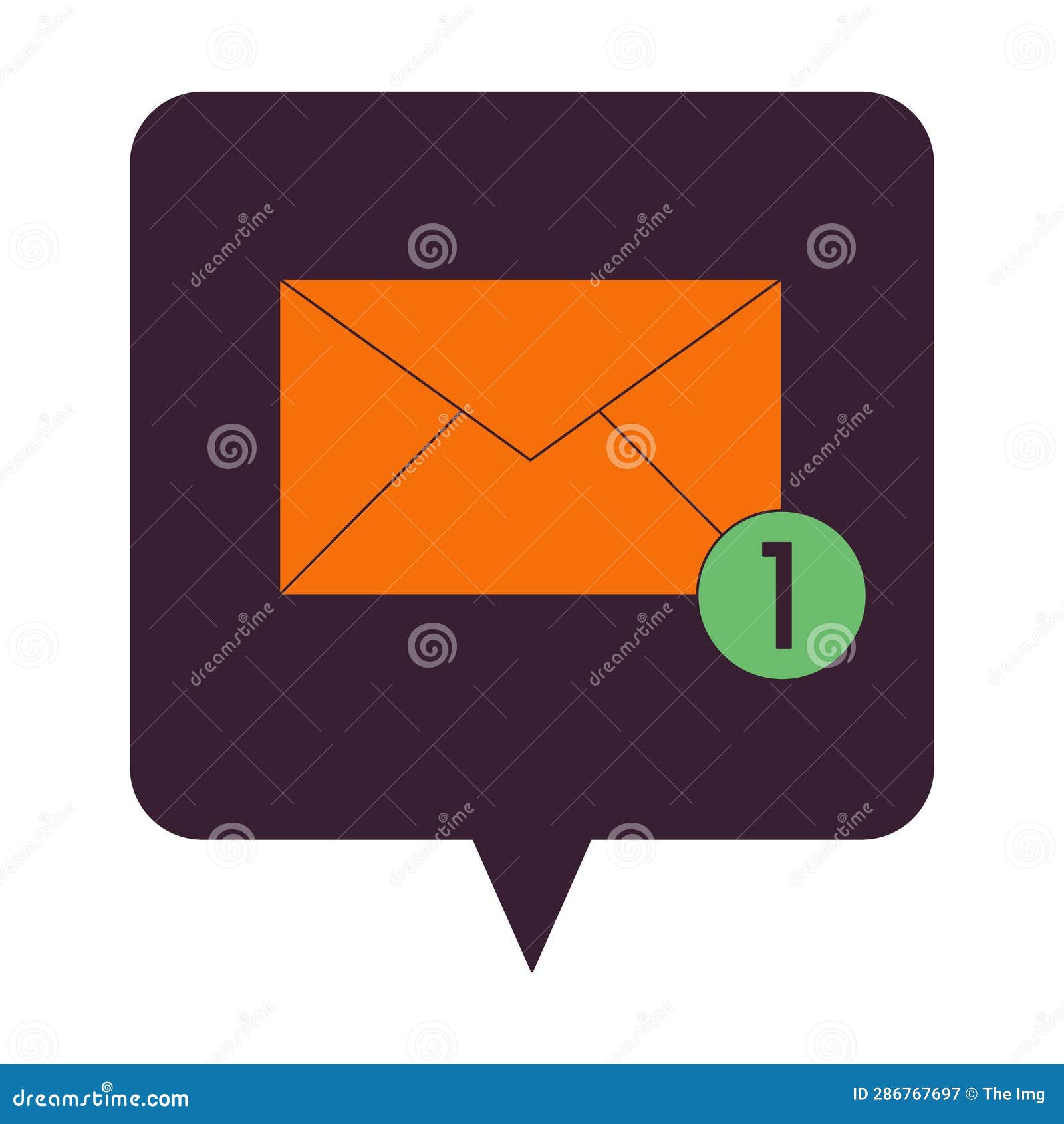 New Message Notification Flat Monochrome Isolated Vector Object Stock ...