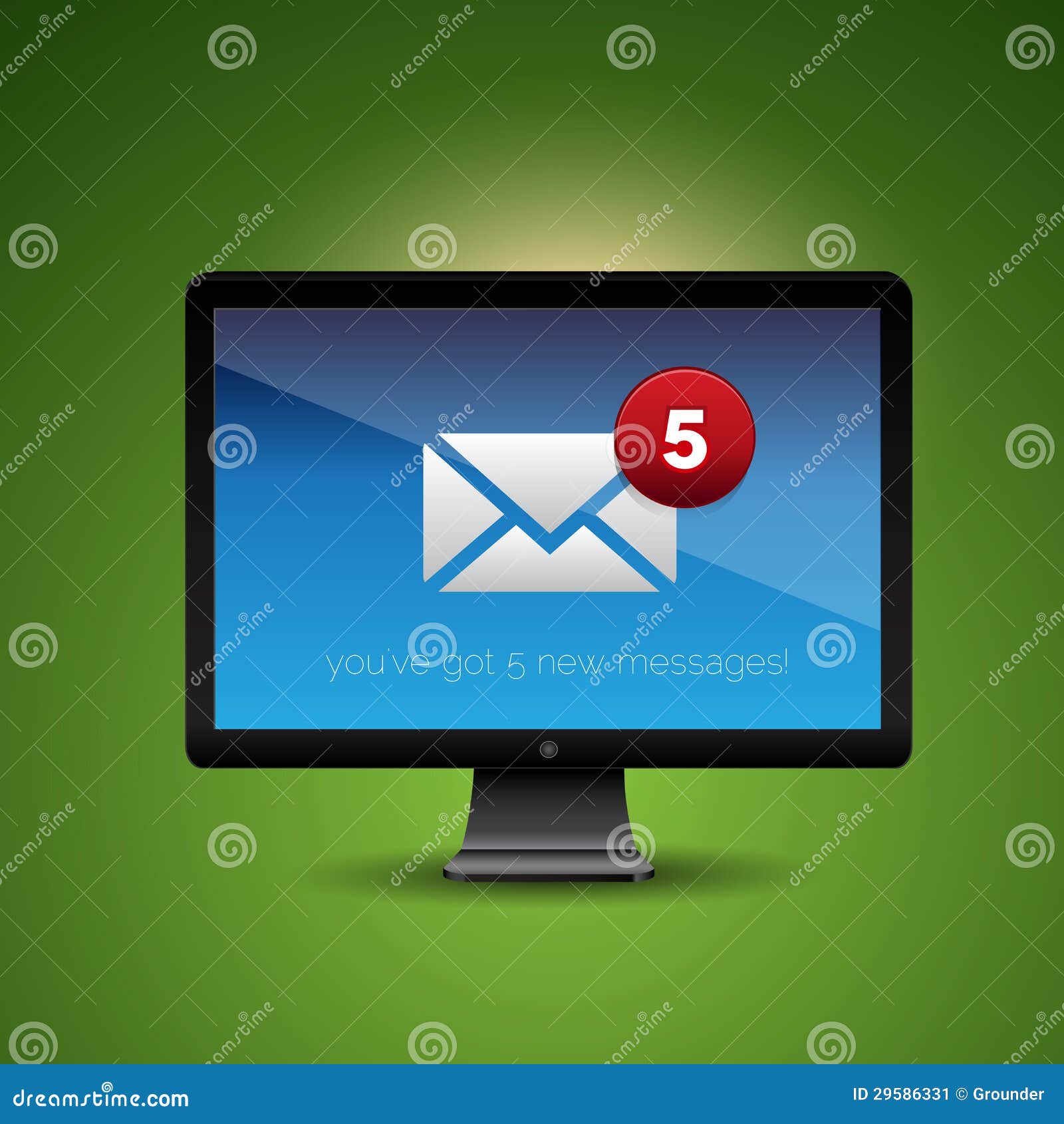New message on a PC screen stock vector. Illustration of information ...