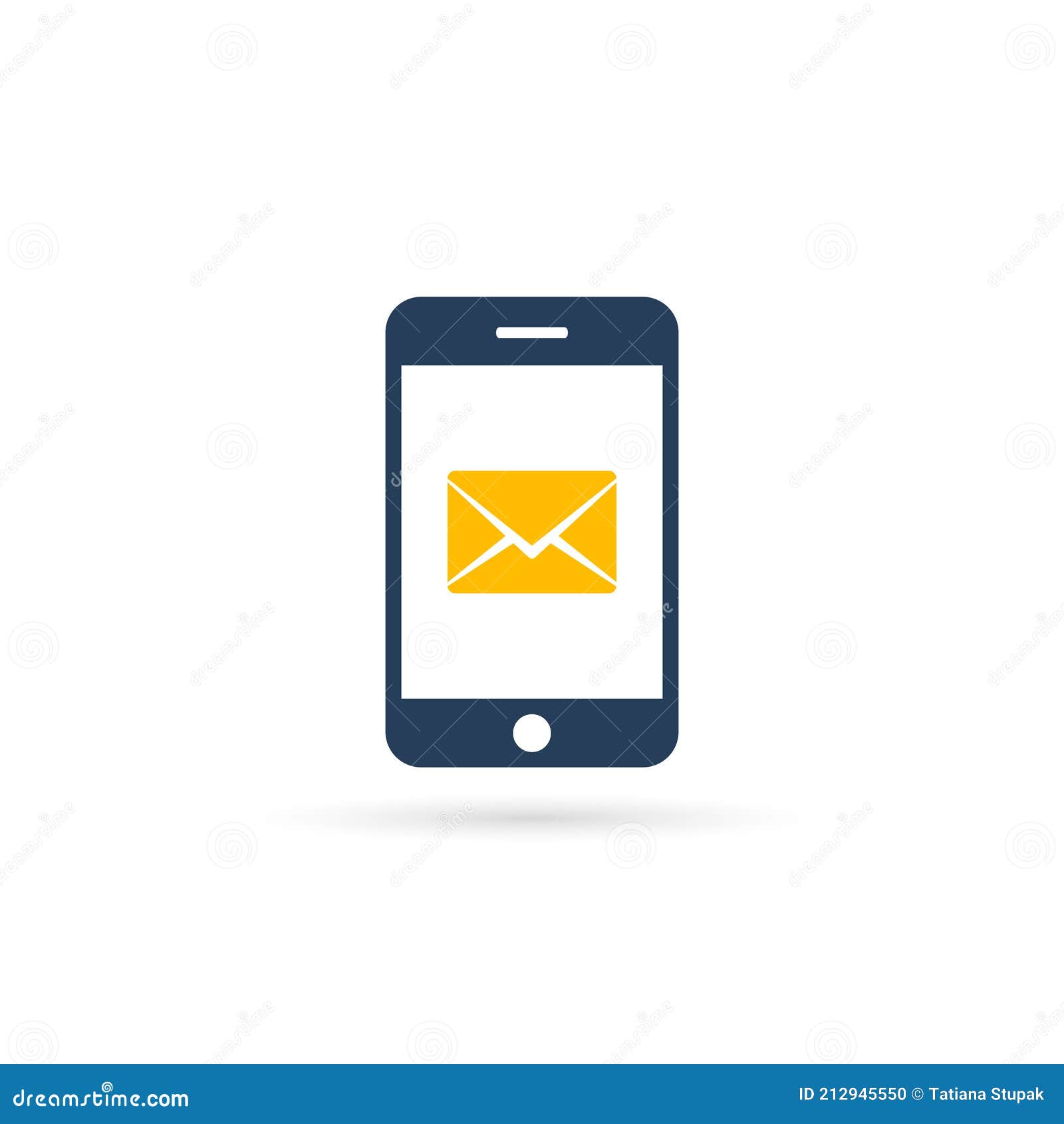 New Message in Phone Icon Isolated on White. Vector Stock Vector ...